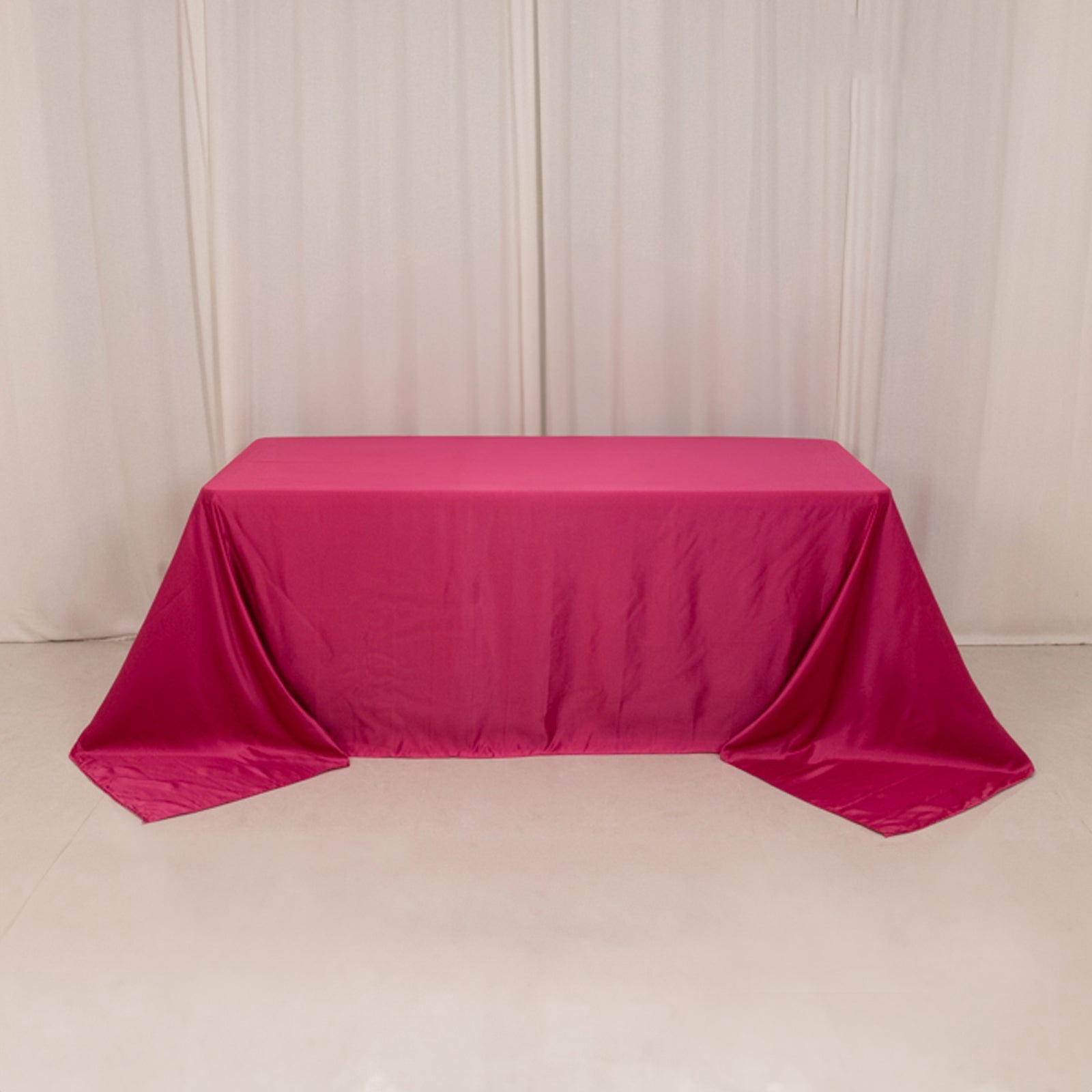 Efavormart Fuchsia Seamless Lamour Satin Rectangle Tablecloth for 6 ...