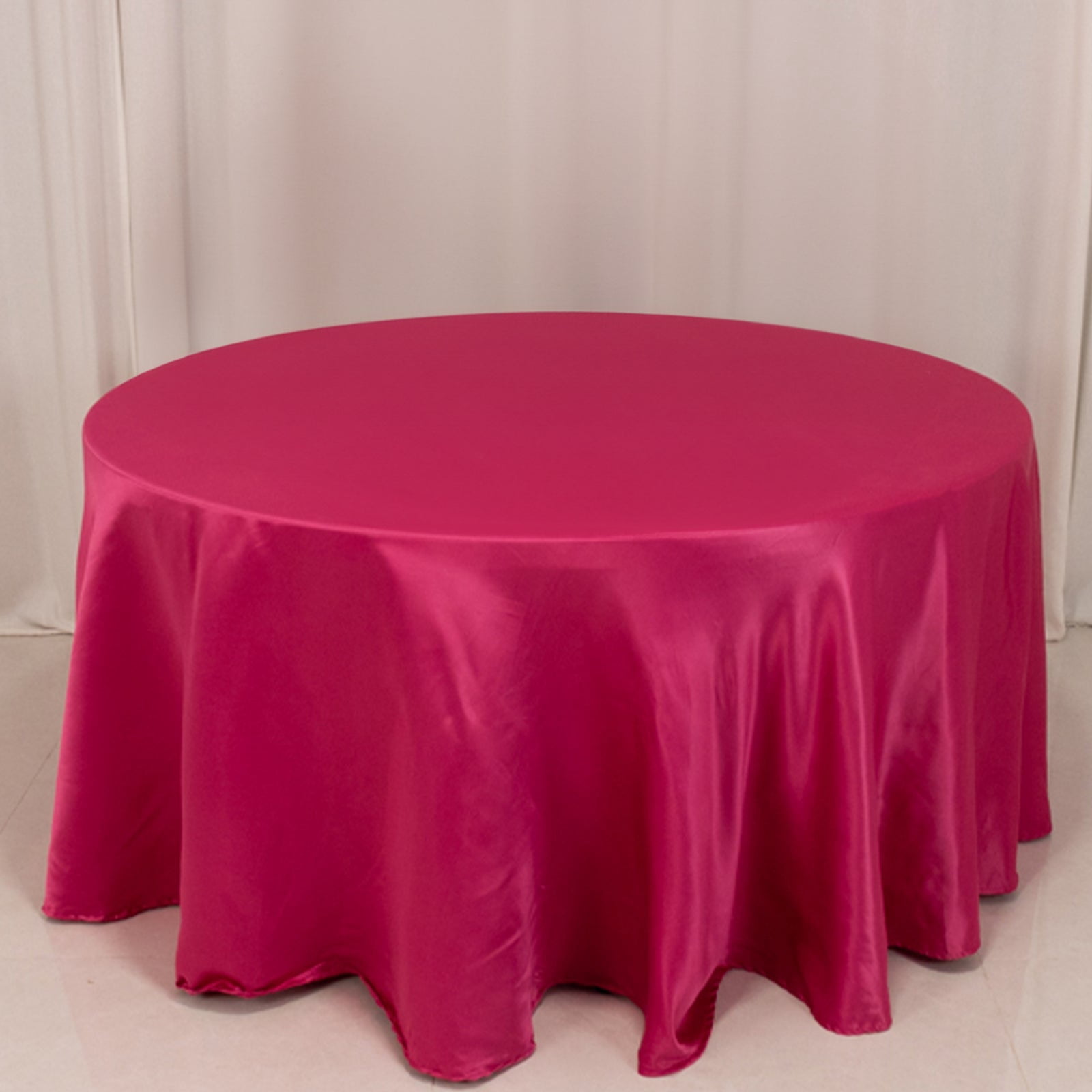 Efavormart Fuchsia Seamless Lamour Satin Round Tablecloth - 120" for 5 ...