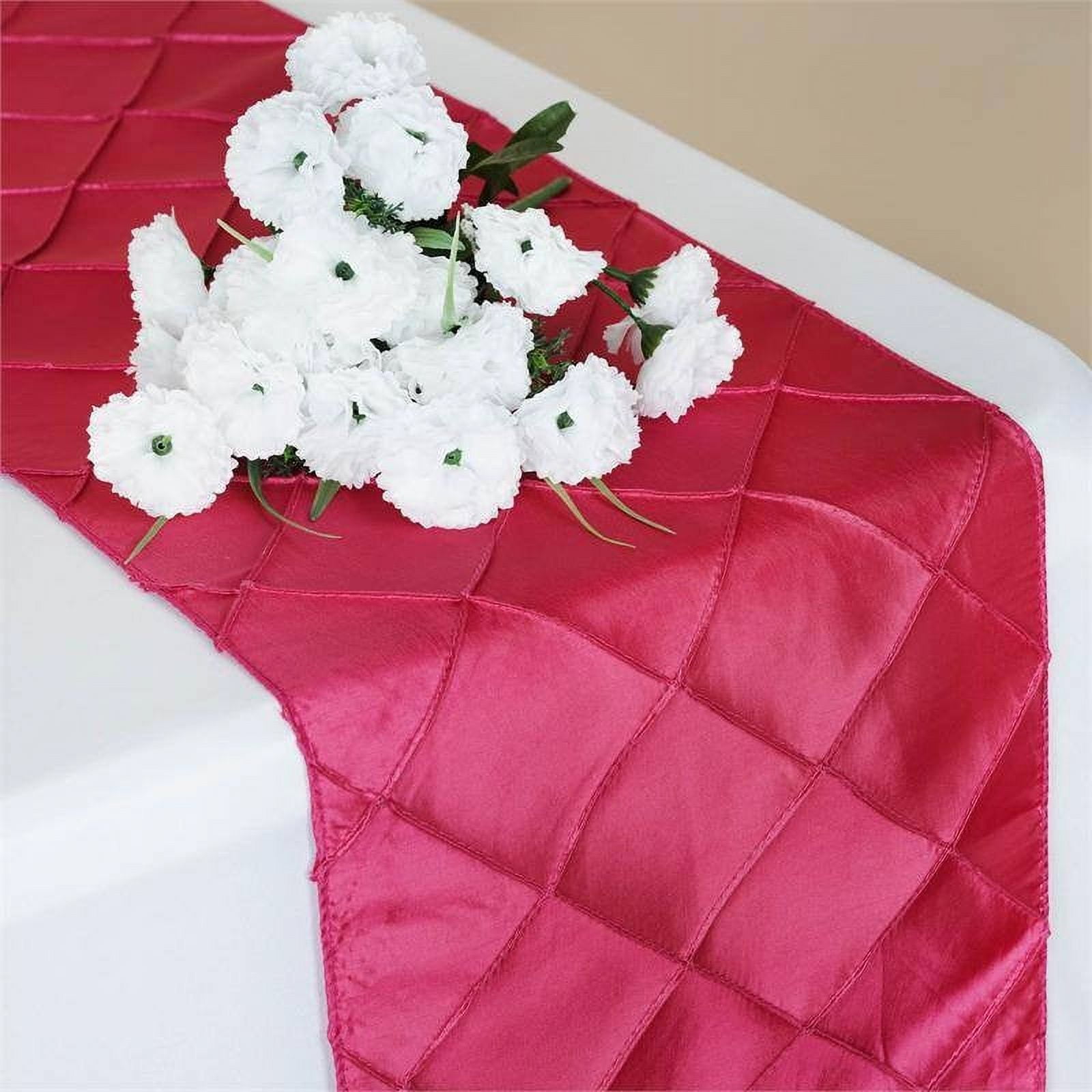 Efavormart Fushia Premium Pintuck Table Top Runner For Weddings ...