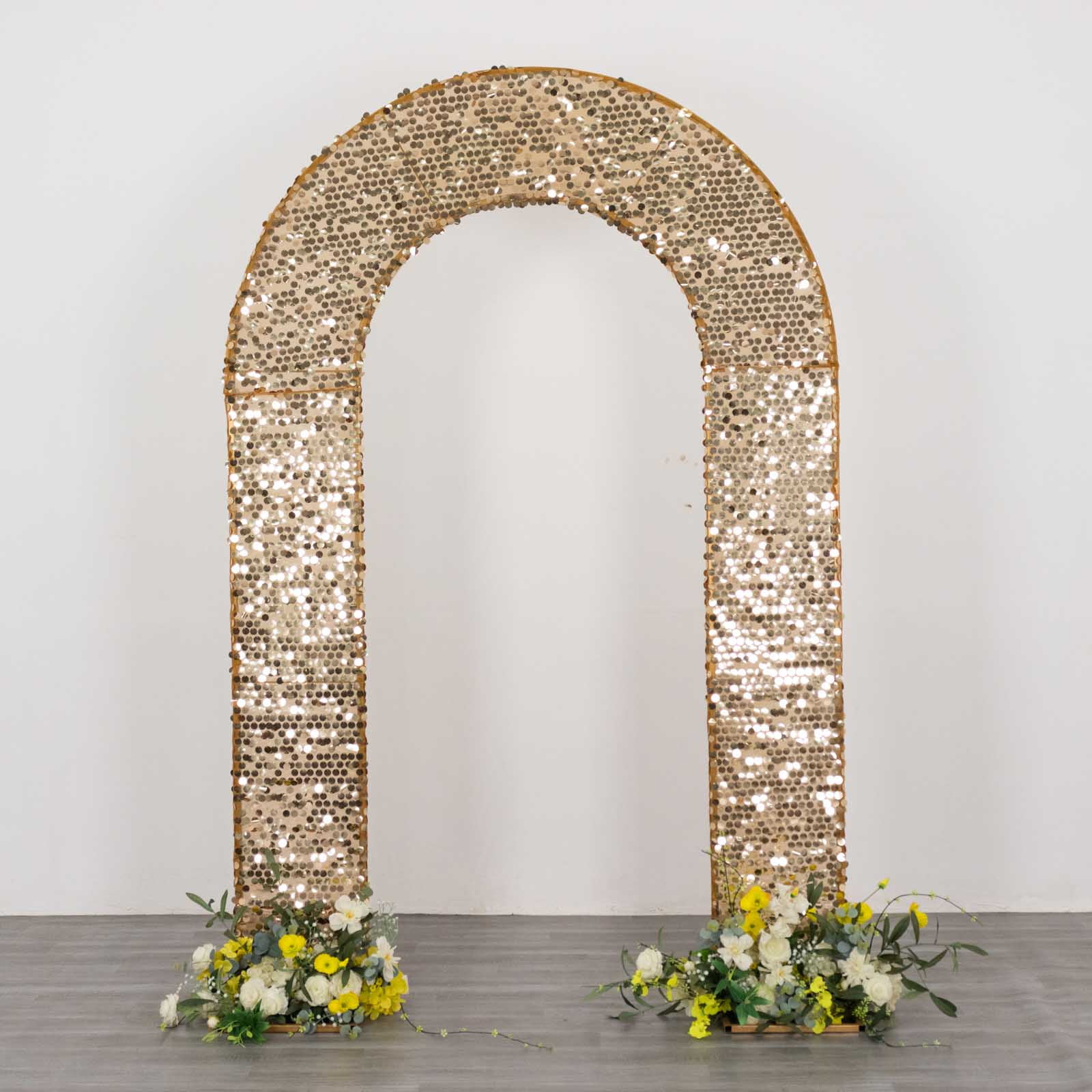 Efavormart Gold Big Payette Sequin Open Arch Backdrop Cover, Sparkly U ...