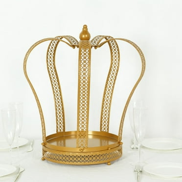 Efavormart 23" 3-Tier Gold Metal Cupcake Stand With Clear Round Acrylic ...