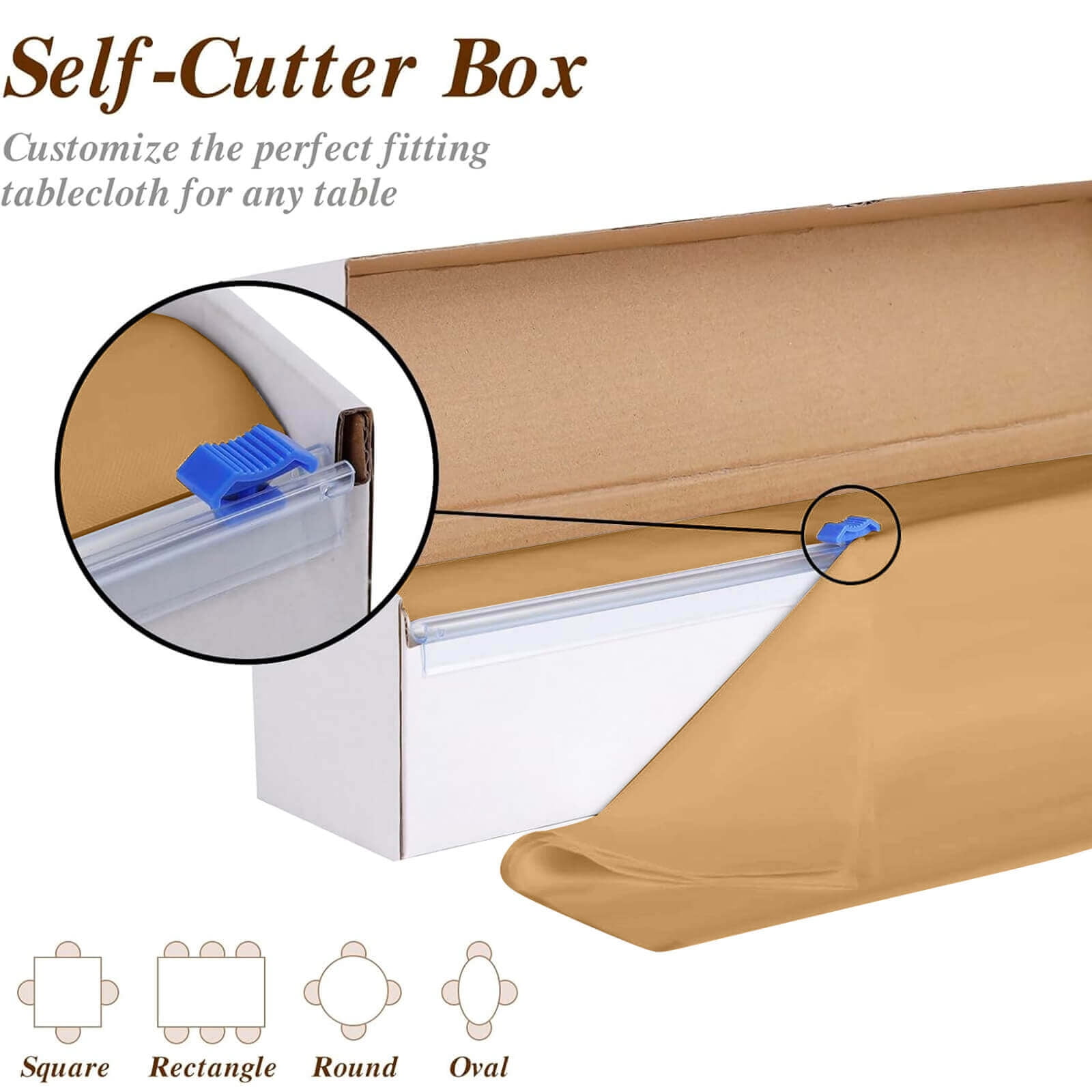 Efavormart Gold Plastic Table Cover Roll in A Cut-to-Size Box with ...