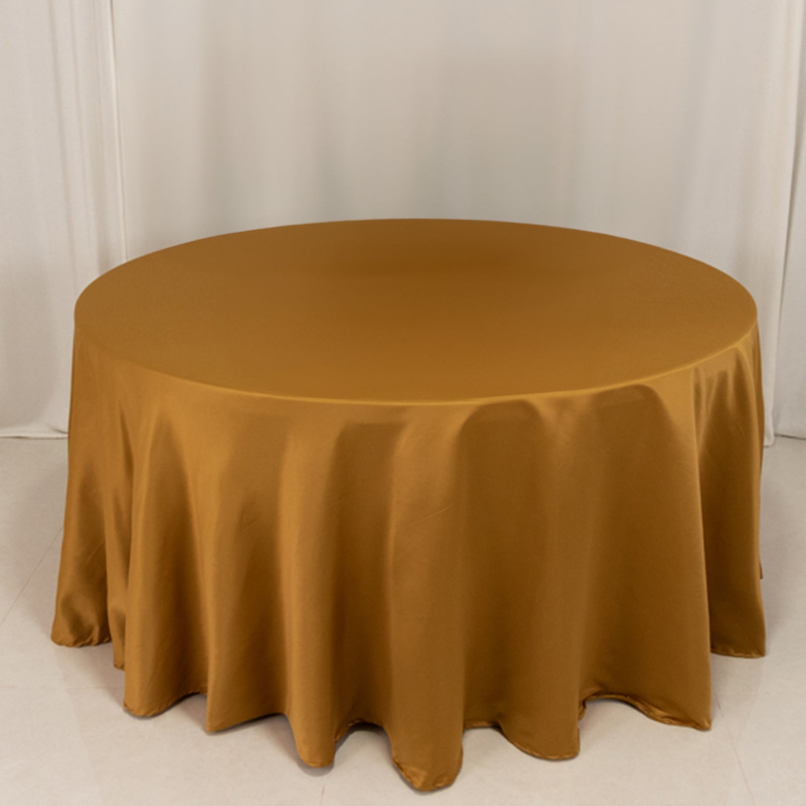 Efavormart Gold Seamless Lamour Satin Round Tablecloth - 120" for 5 ...
