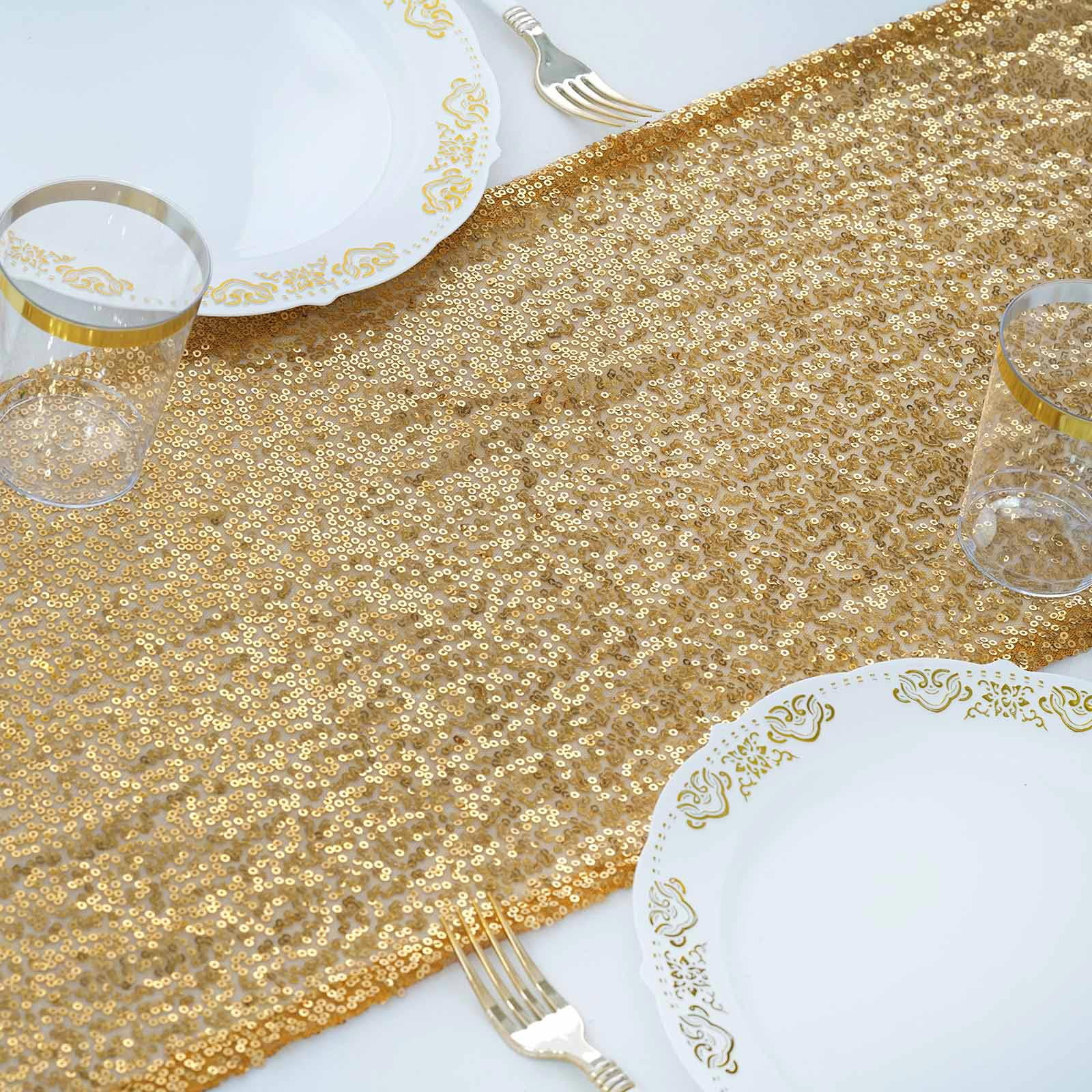 Efavormart Gold Sequin Premium Table Runners For Weddings Birthday ...
