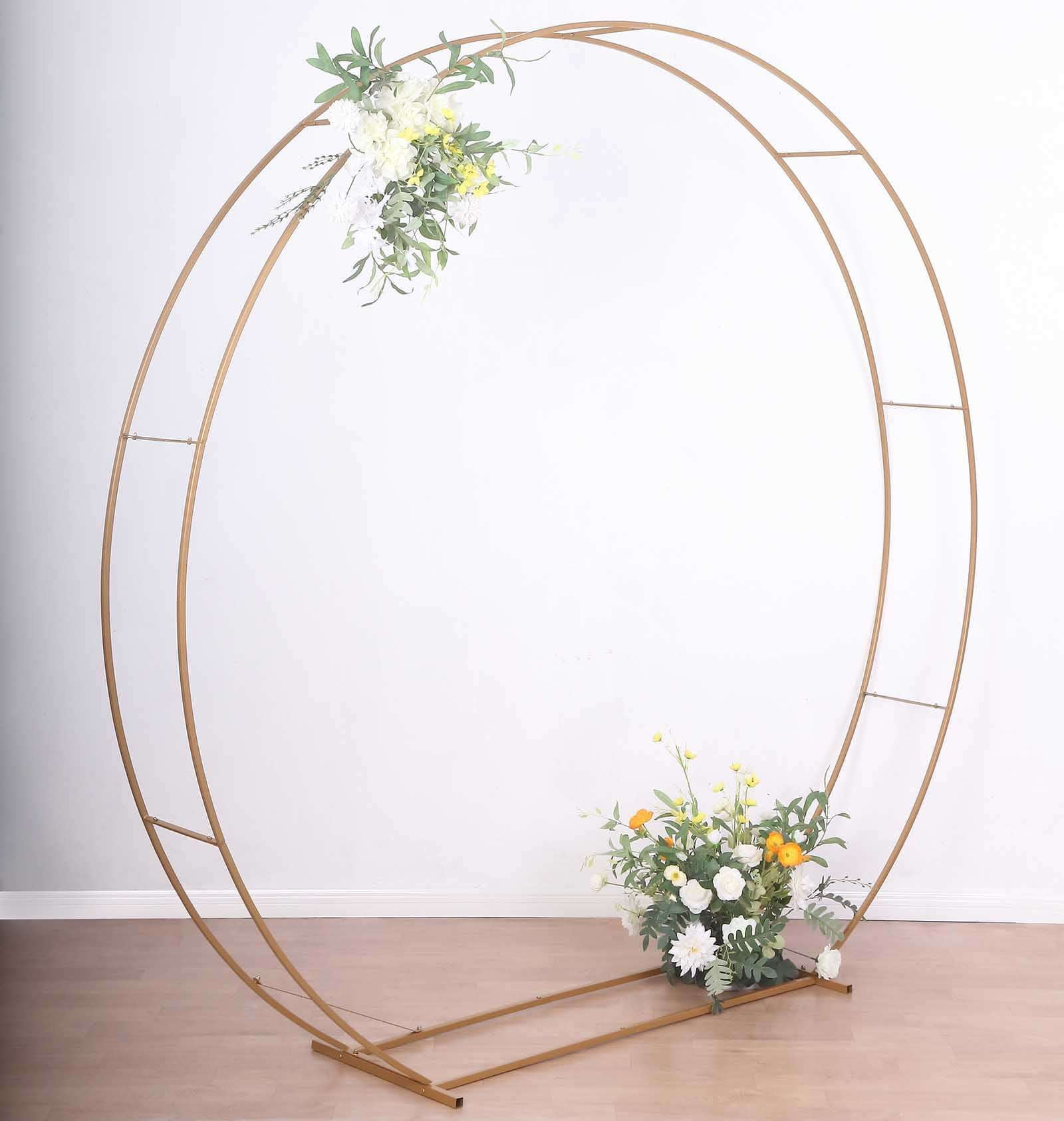 Efavormart Heavy Duty Gold Metal Double Hoop Wedding Arch Photo ...