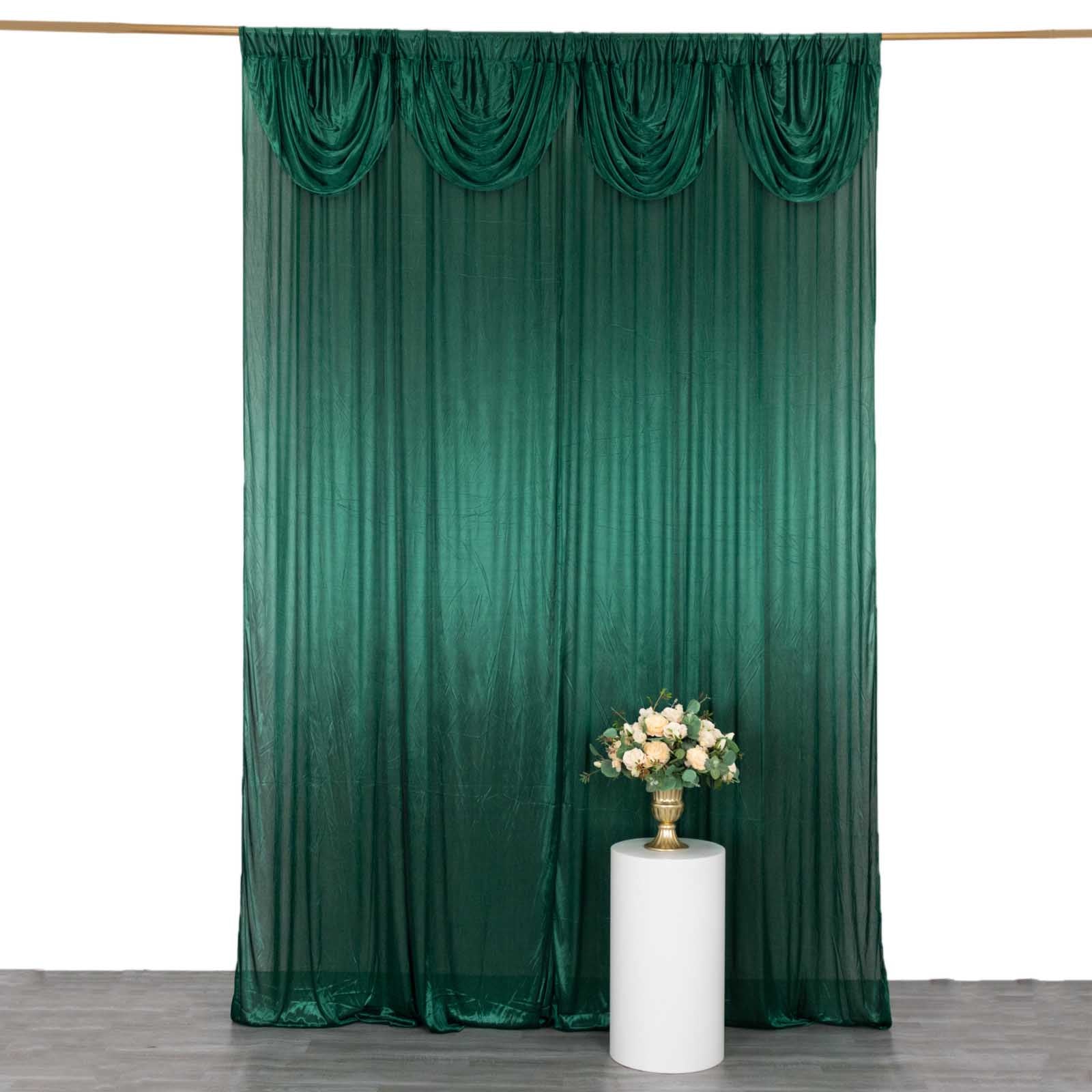 Efavormart Hunter Emerald Green Double Drape Pleated Satin Wedding ...