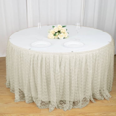Efavormart Champagne Satin Double Drape Table Skirt for Kitchen Dining ...