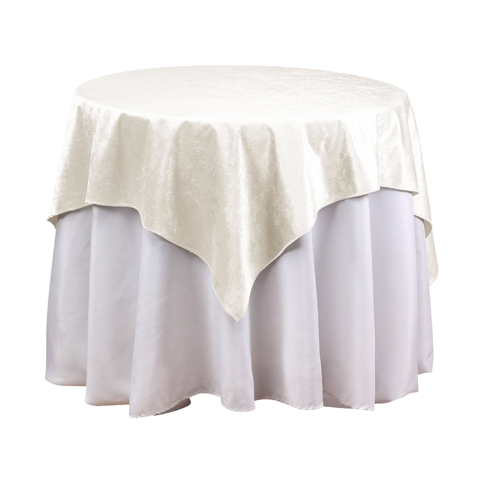 Efavormart Ivory Premium Velvet Table Overlay Square 54" Tablecloths ...