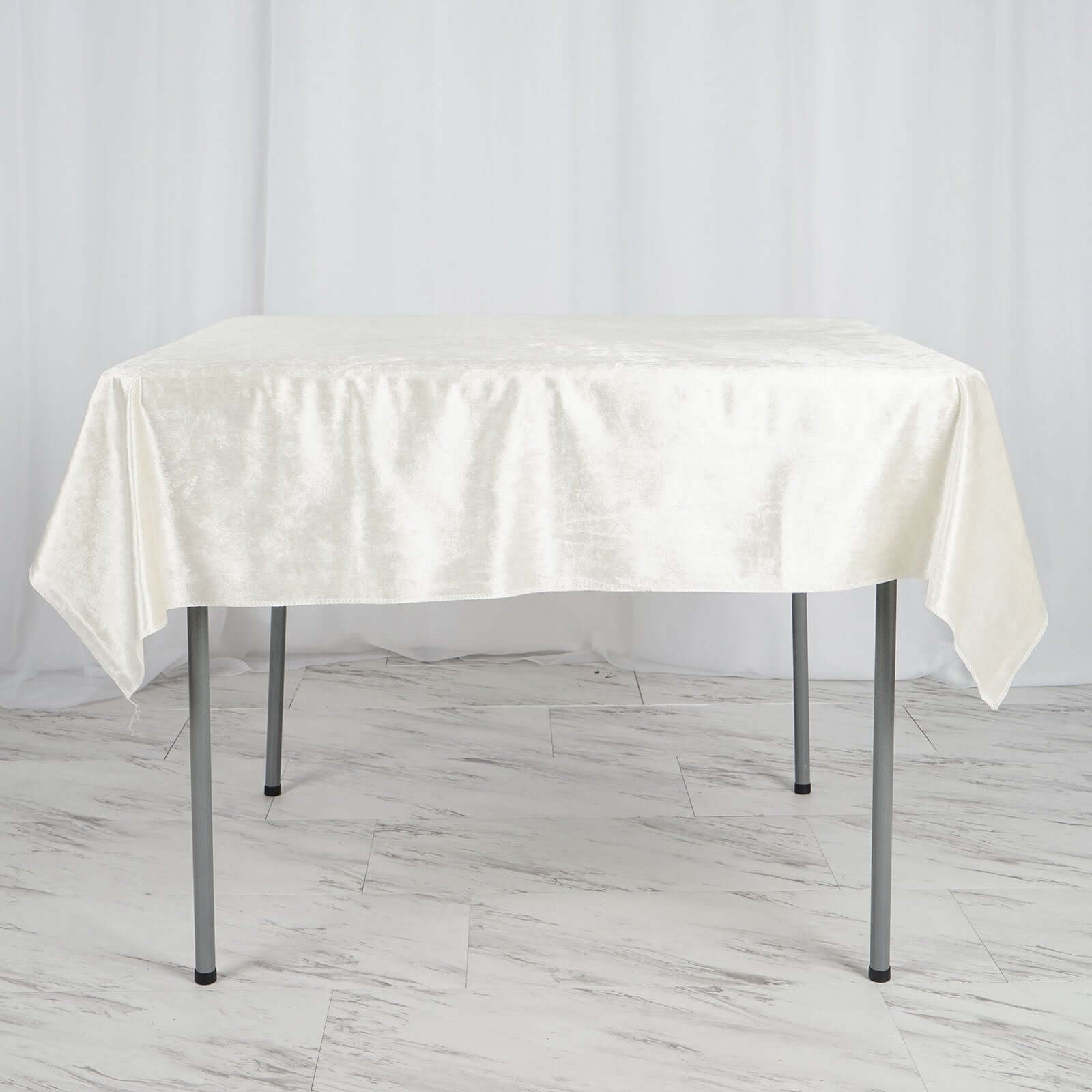 Efavormart Ivory Premium Velvet Table Overlay Square 54" Tablecloths ...