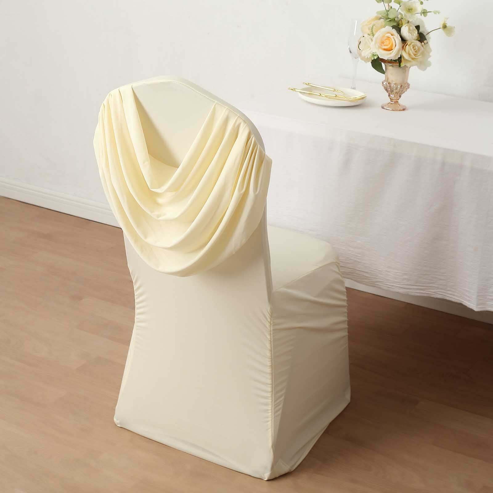Efavormart Ivory Chair Covers Spandex Stretch Banquet Wedding Chair ...