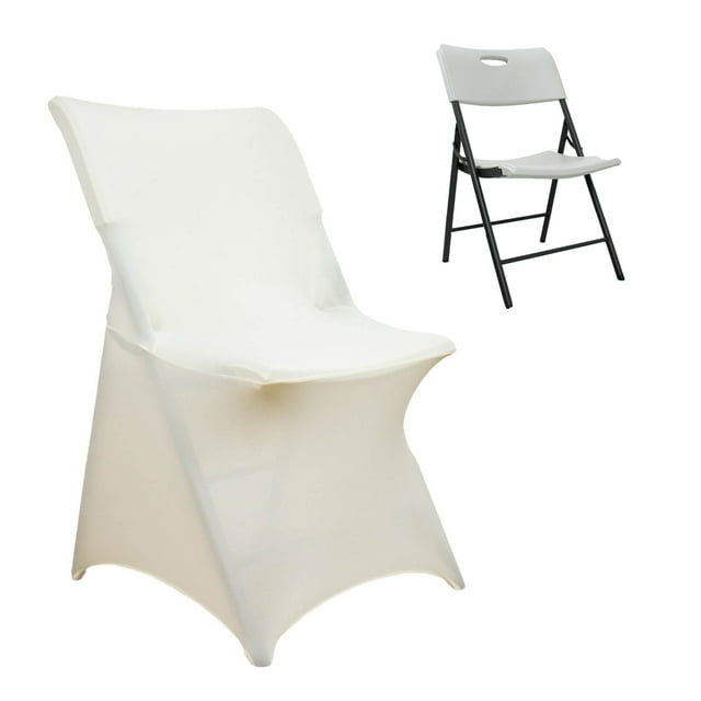Efavormart Ivory Stretch Spandex Lifetime Folding Chair Cover, Premium ...