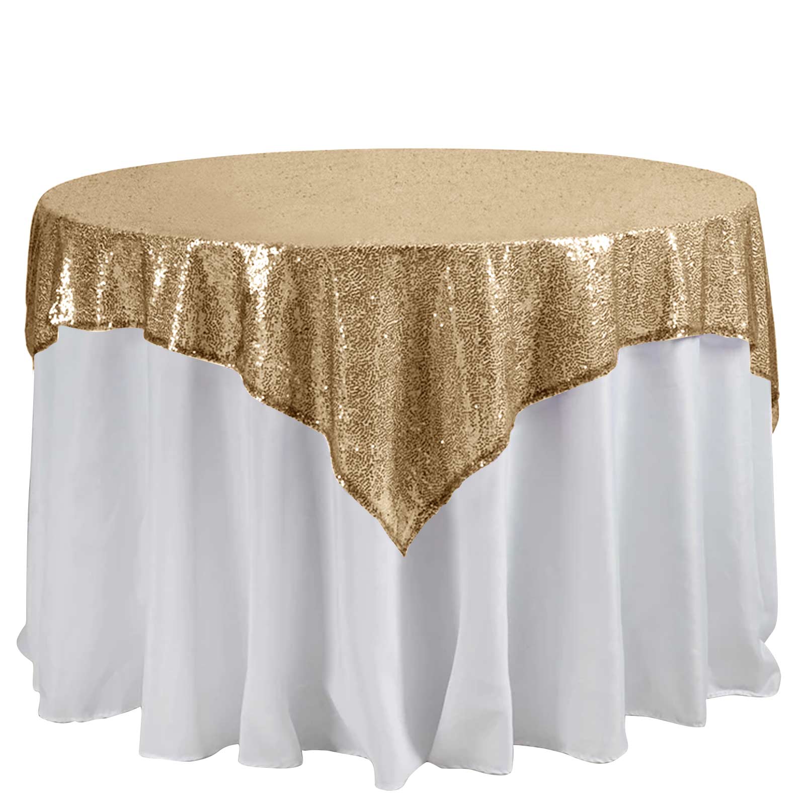 Efavormart LUXURY Gold Sequin Square Tablecloth Overlay Square ...