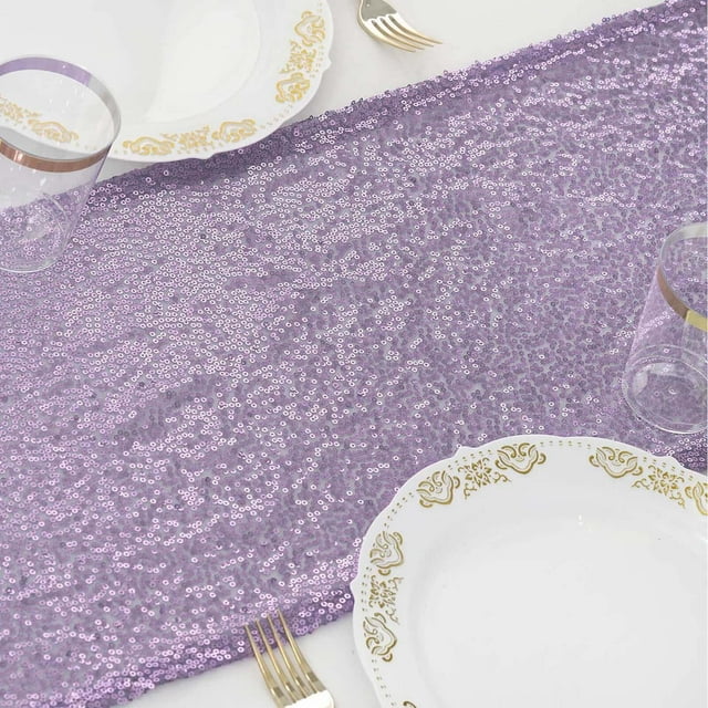 Efavormart Lavender Sequin Table Runner for Weddings, Parties, 108x12 ...
