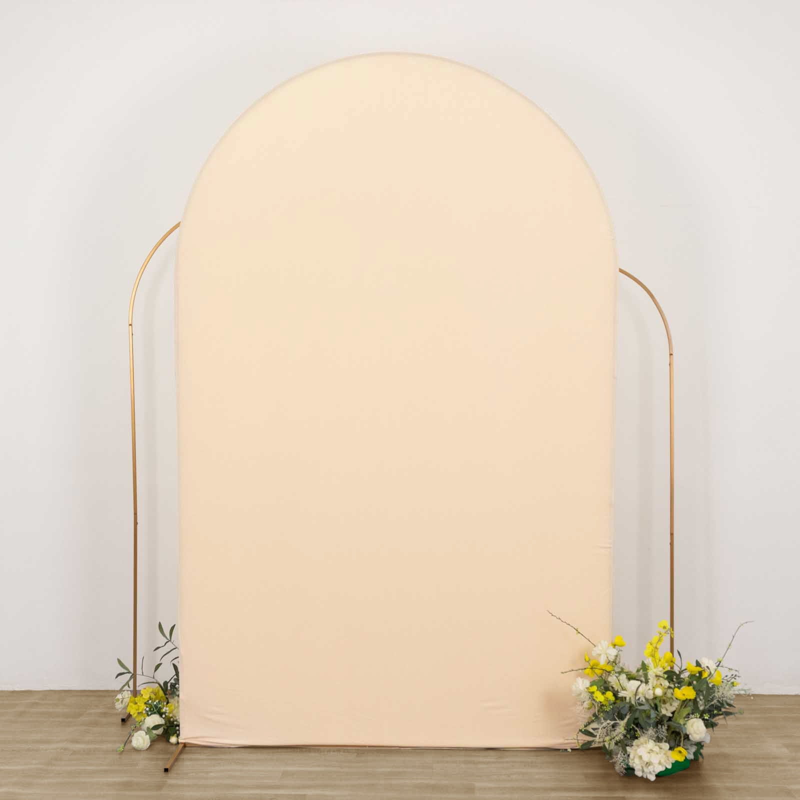 Efavormart Matte Beige Spandex Fitted Chiara Backdrop Stand Cover For ...