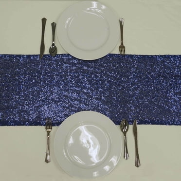 Efavormart NAVY BLUE Premium Polyester Table Top Runner For Weddings ...