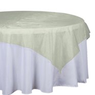 "Efavormart 60"" SILVER Satin Square Tablecloth Overlay - Topper Cover ...