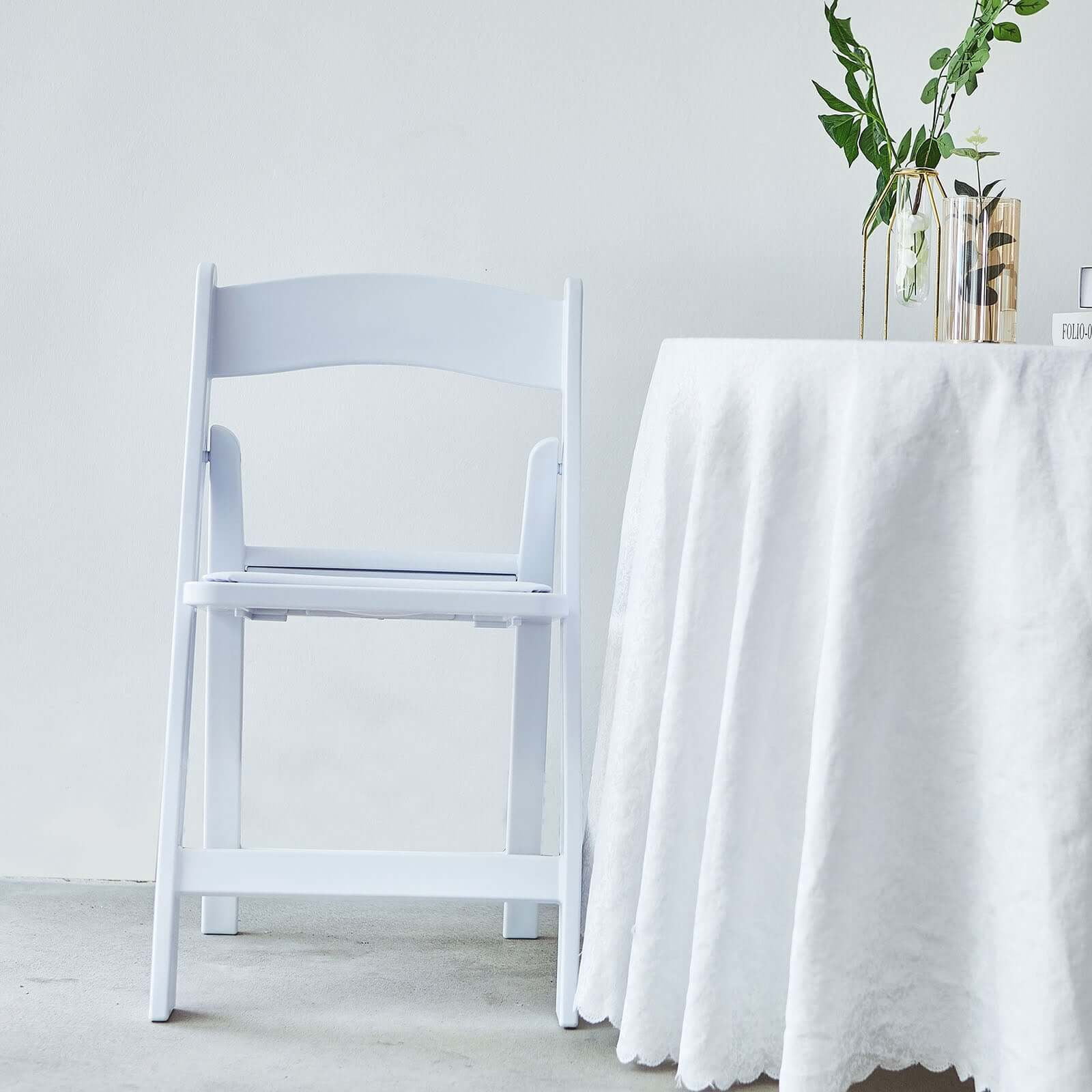 Efavormart Pack of 1 | White Folding Chair With Vinyl Padded Seat ...
