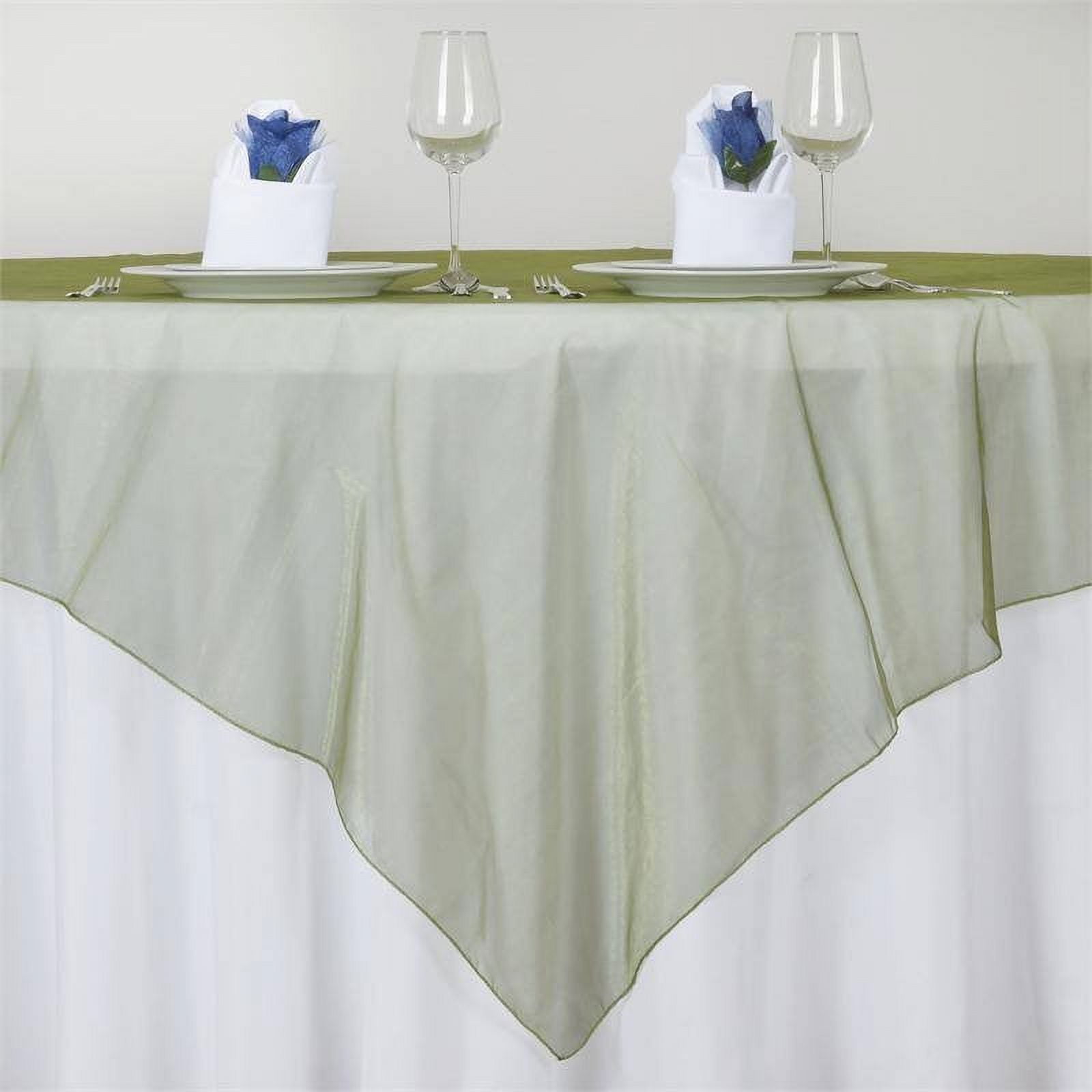 Efavormart Pack of 5 | Organza Square Tablecloth Overlay 72x72"-Moss ...