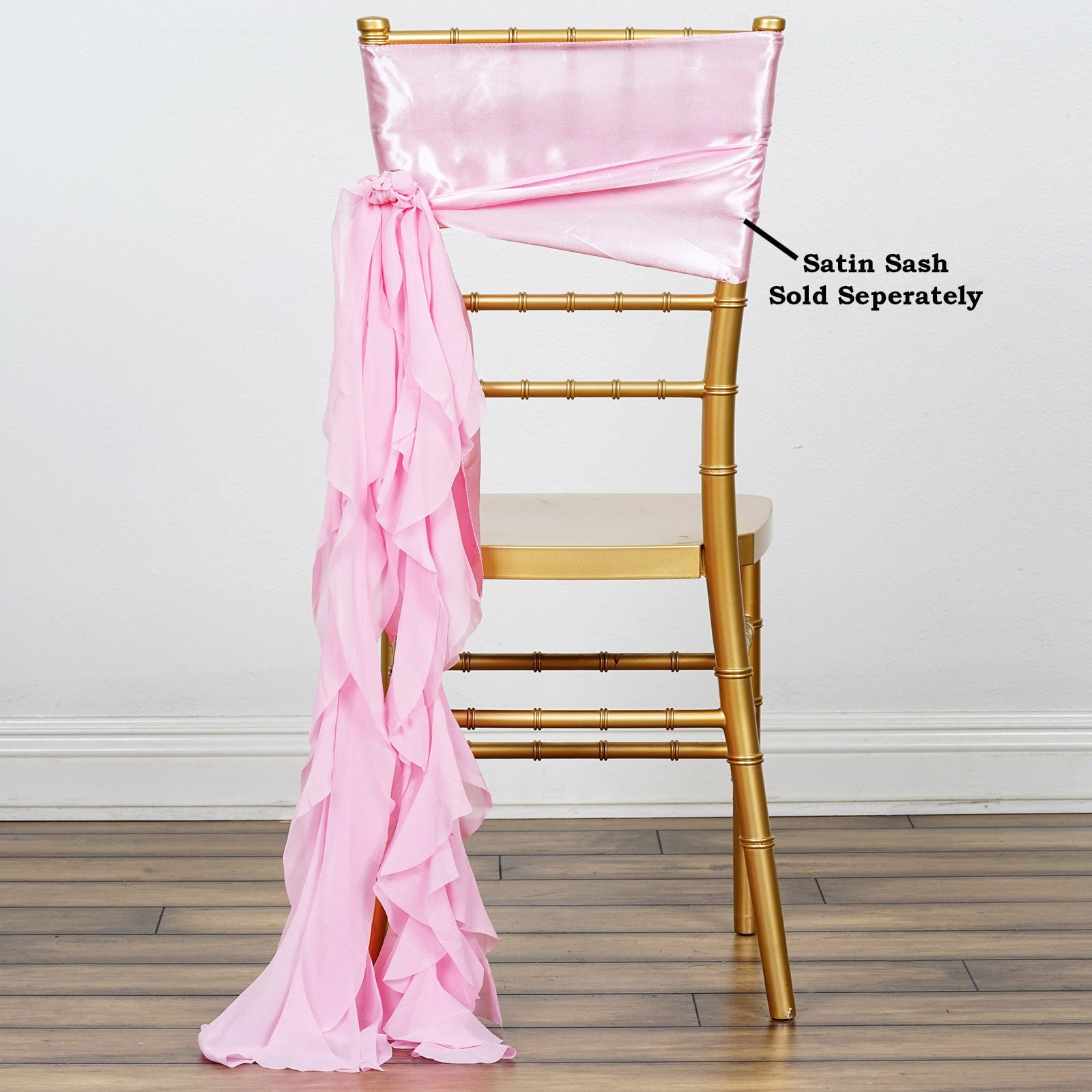 Efavormart Pink Chiffon Curly Chair Sash - Walmart.com