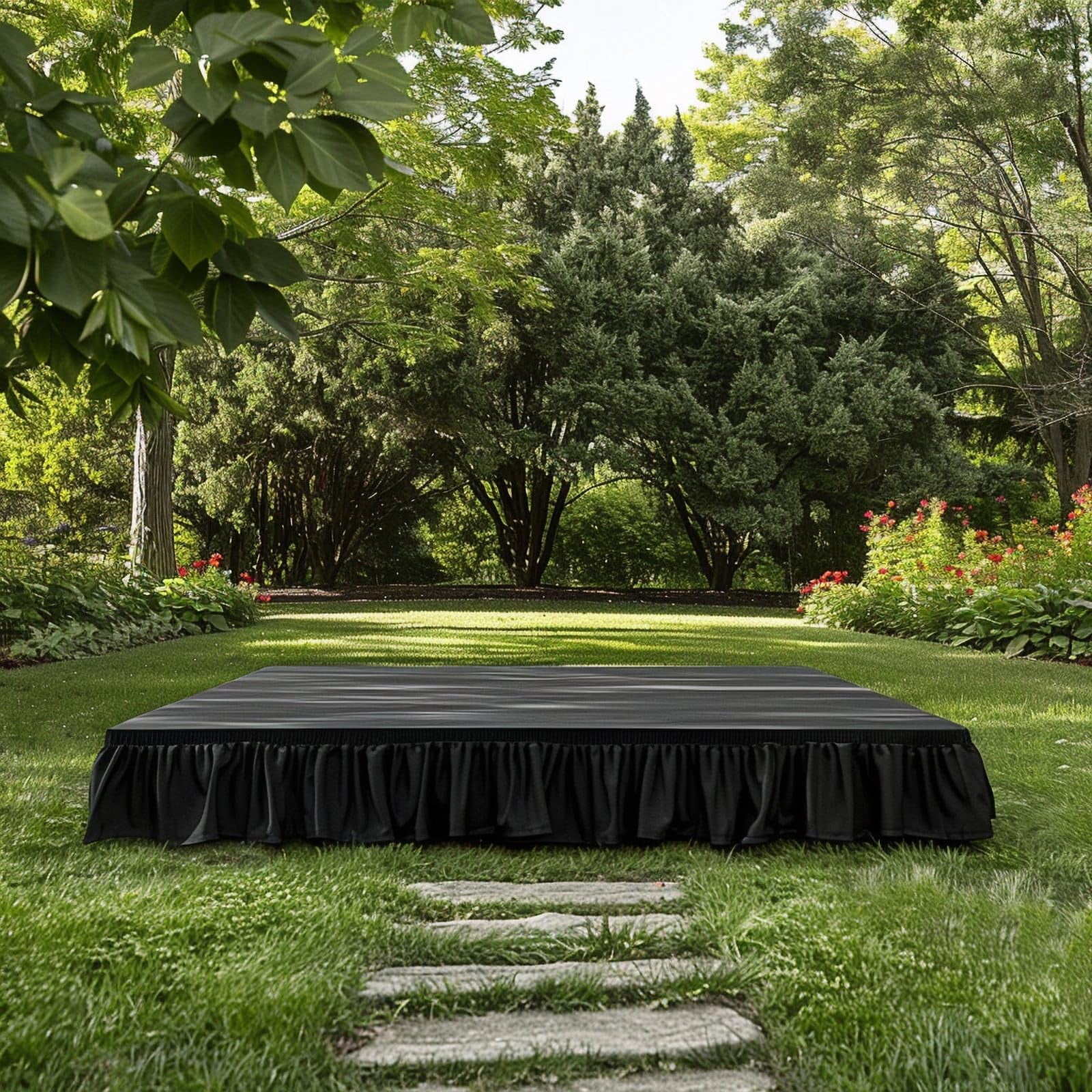 Efavormart Portable Stage Skirting Polyester Shirred Pleat Stage Cover ...