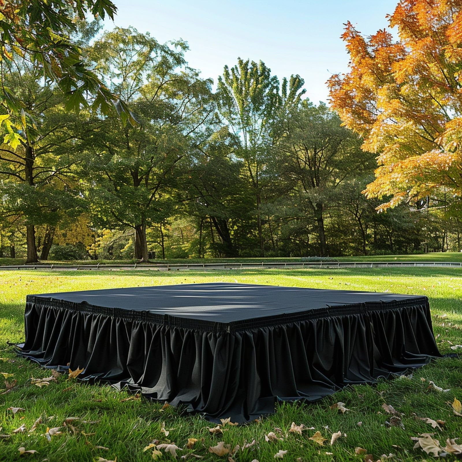 Efavormart Portable Stage Skirting Polyester Shirred Pleat Stage Cover ...