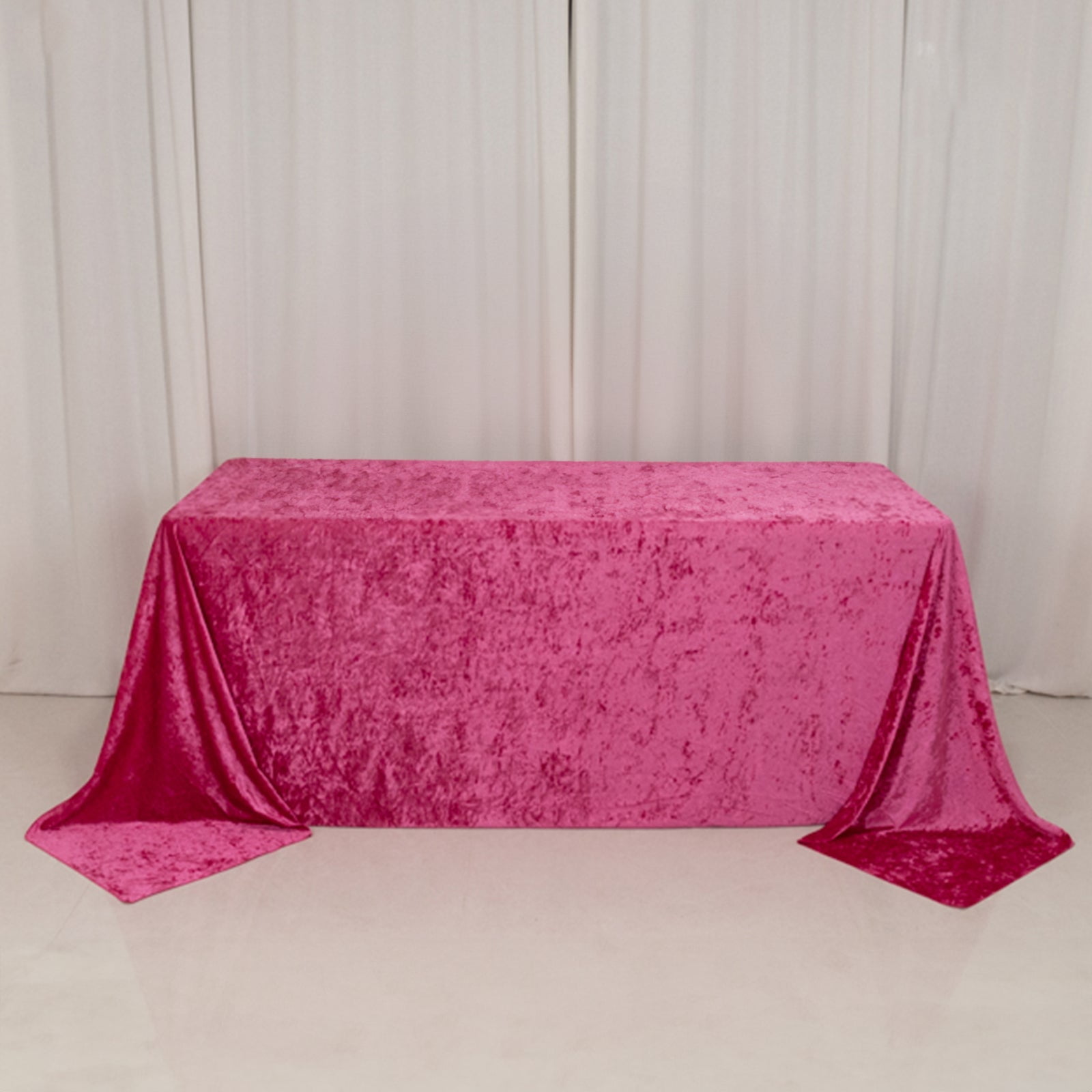 Efavormart Premium Crushed Velvet Rectangle Tablecloth 90"x132" Fuchsia ...