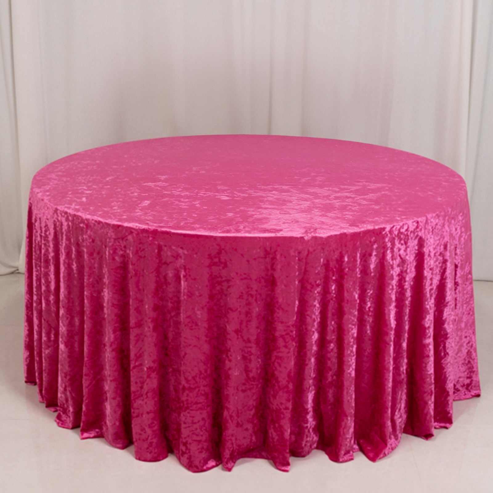 Efavormart Premium Crushed Velvet Round Tablecloth 120" Fuchsia ...