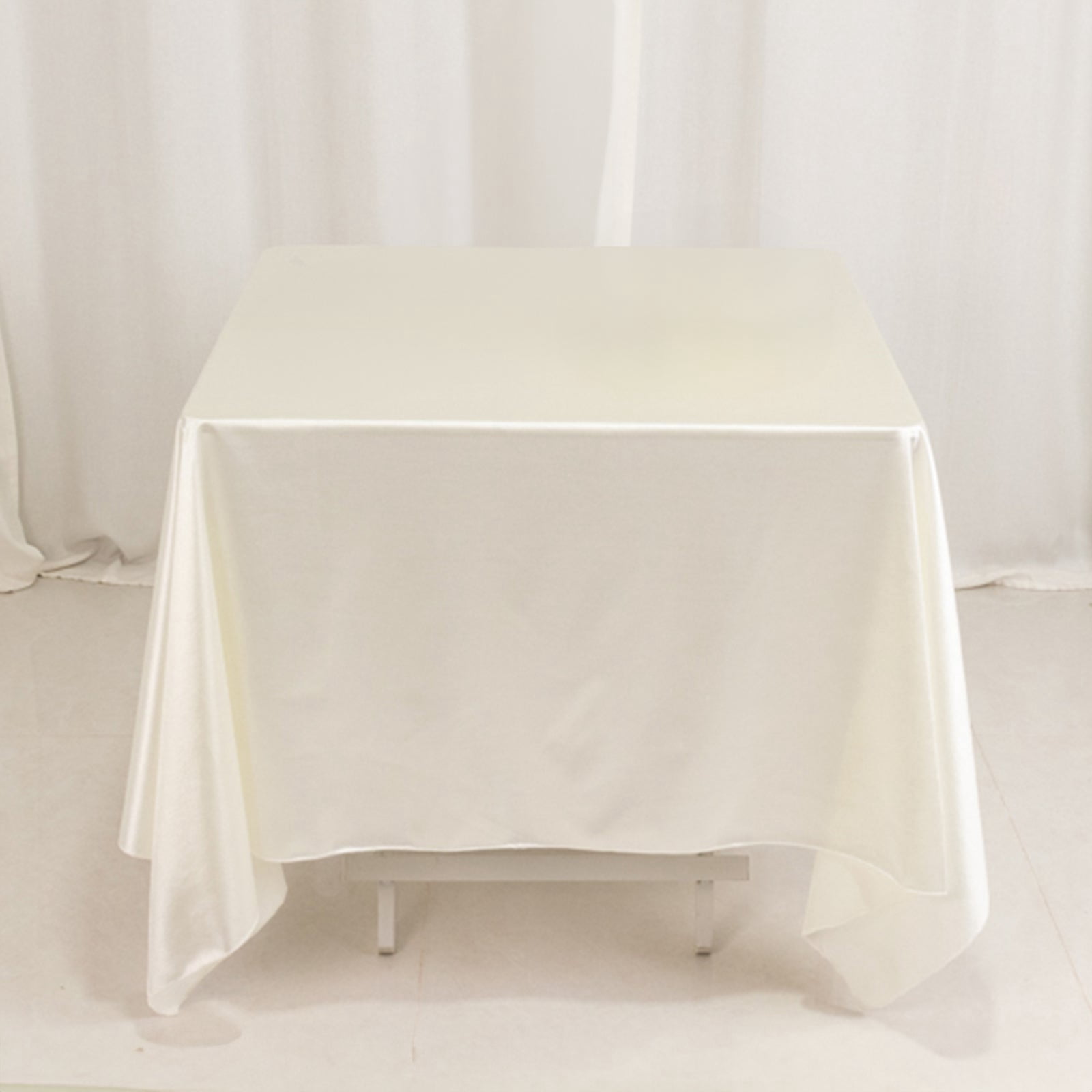Efavormart Premium Scuba Square Tablecloth 70"x70" Shimmer Pearl White ...