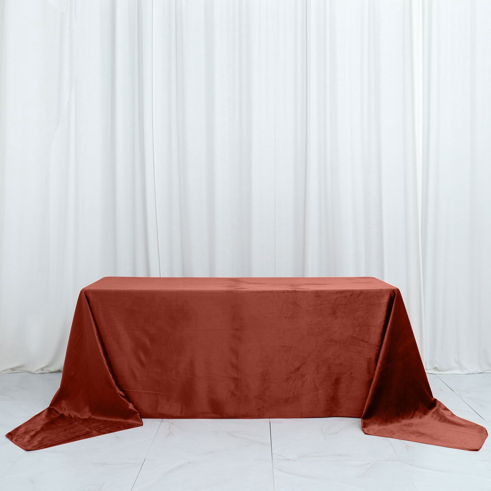 Efavormart Premium Velvet Terracotta 90" x 156" Rectangle Tablecloth ...