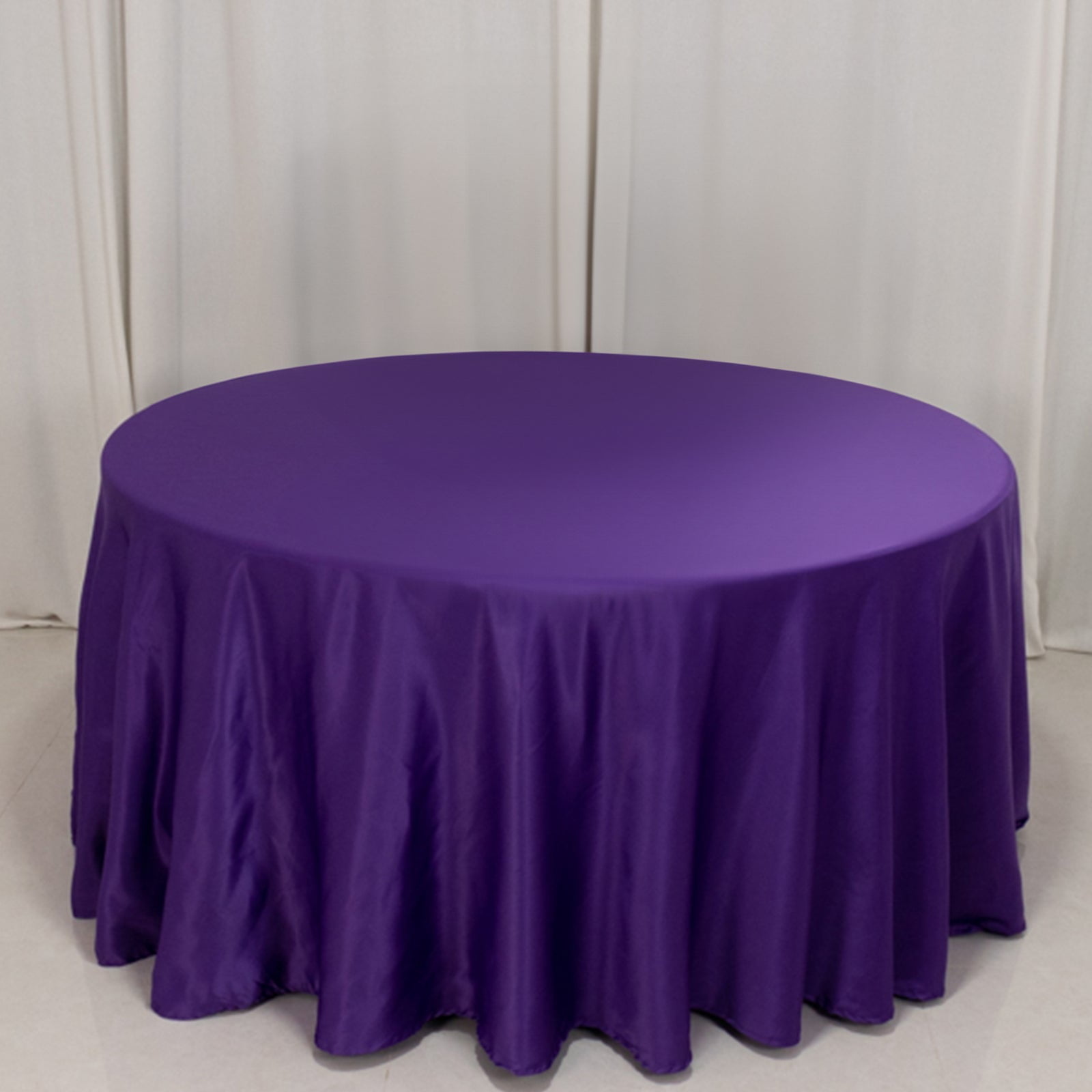 Efavormart Purple Seamless Lamour Satin Round Tablecloth - 120" for 5 ...