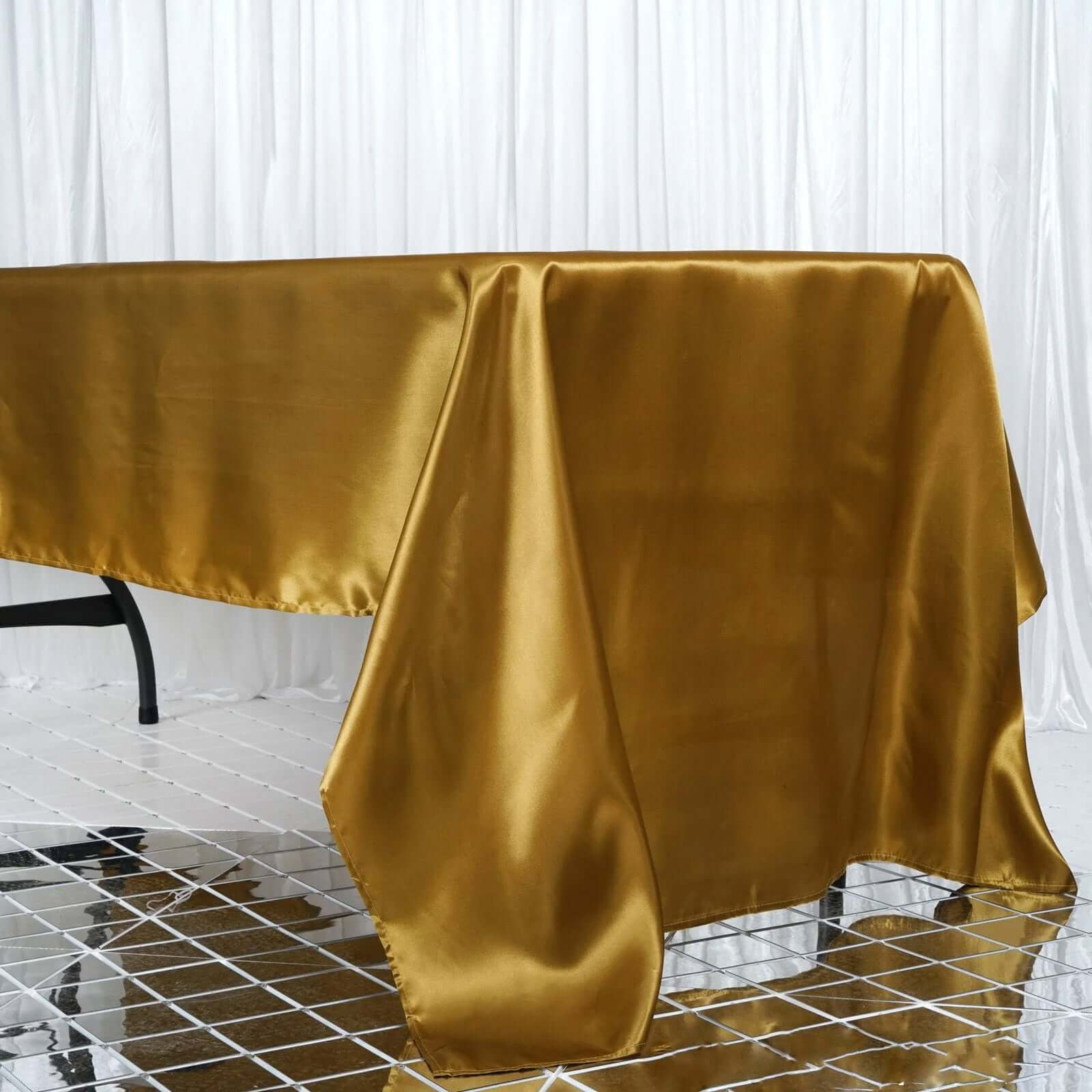Efavormart 60x126" Rectangle GOLD Wholesale SATIN Tablecloth Banquet ...