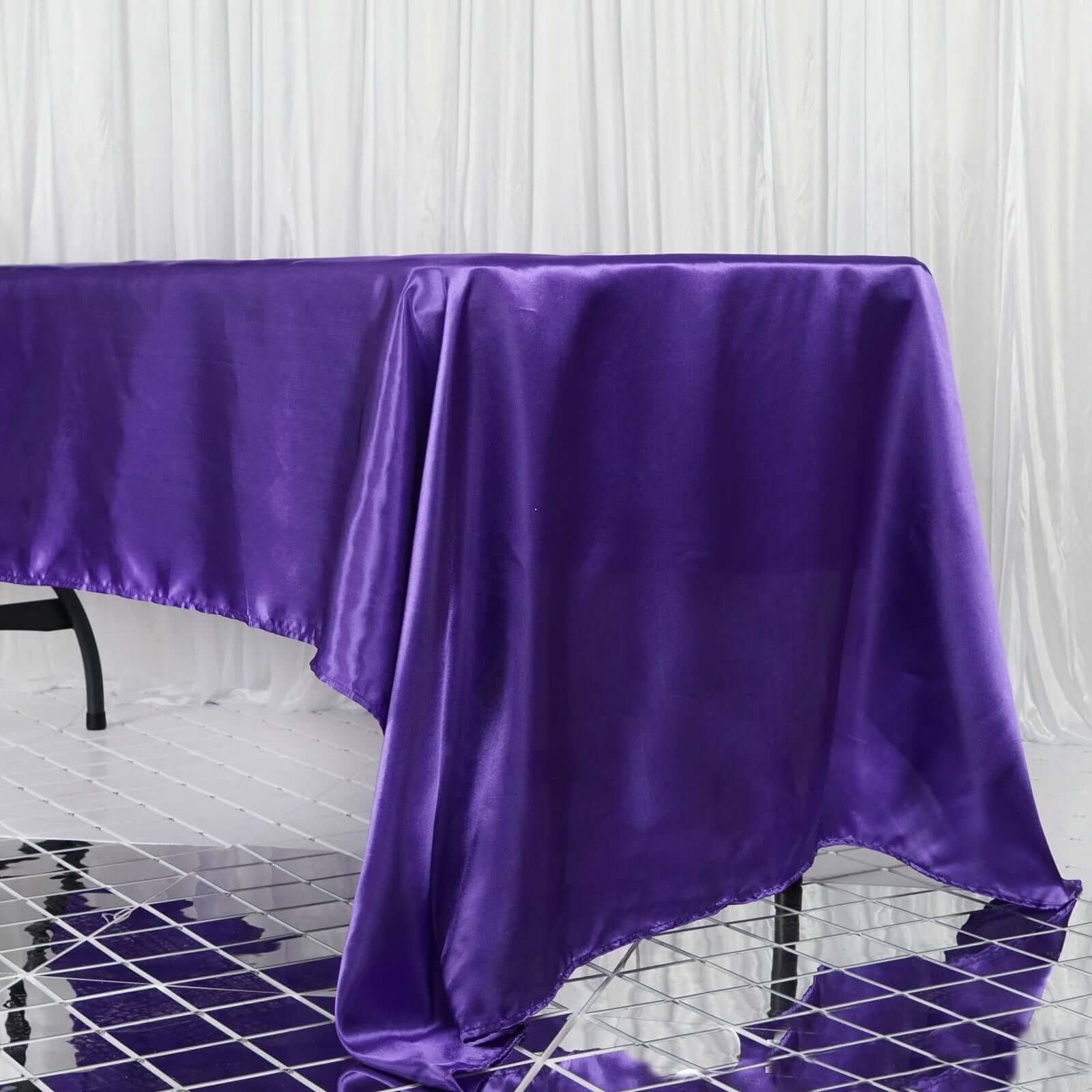 Efavormart Rectangle Satin Tablecloth, 60"x126" Smooth Oblong Washable Table Cloth, Decorative ...