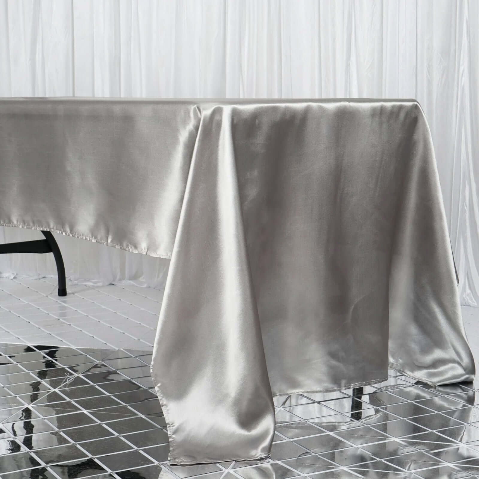 Efavormart Rectangle Satin Tablecloth, 60"x126" Smooth Oblong Washable Table Cloth, Decorative ...
