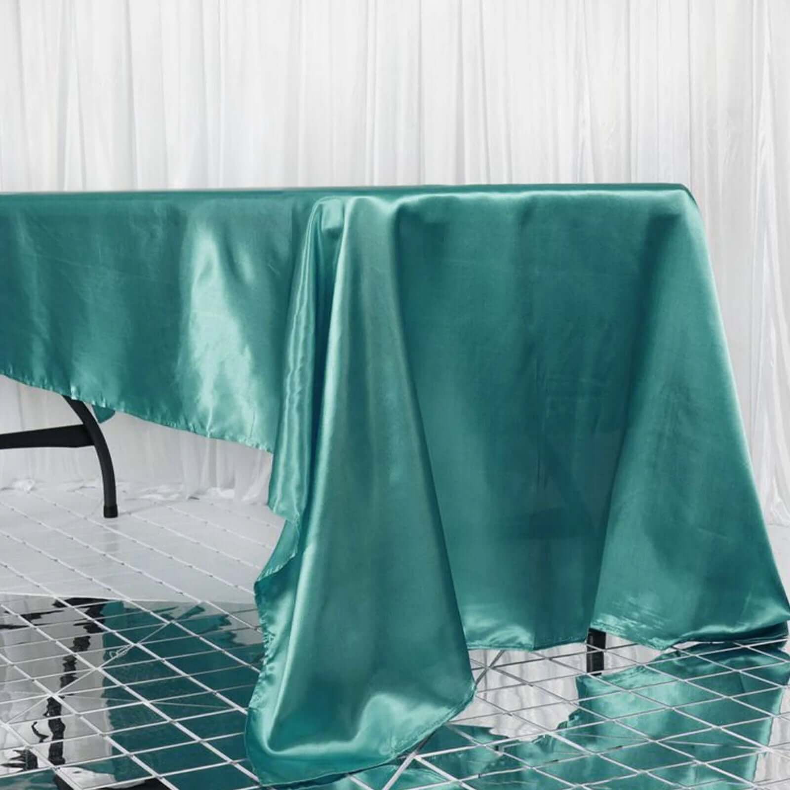 Efavormart Rectangle Satin Tablecloth, 60"x126" Smooth Oblong Washable ...