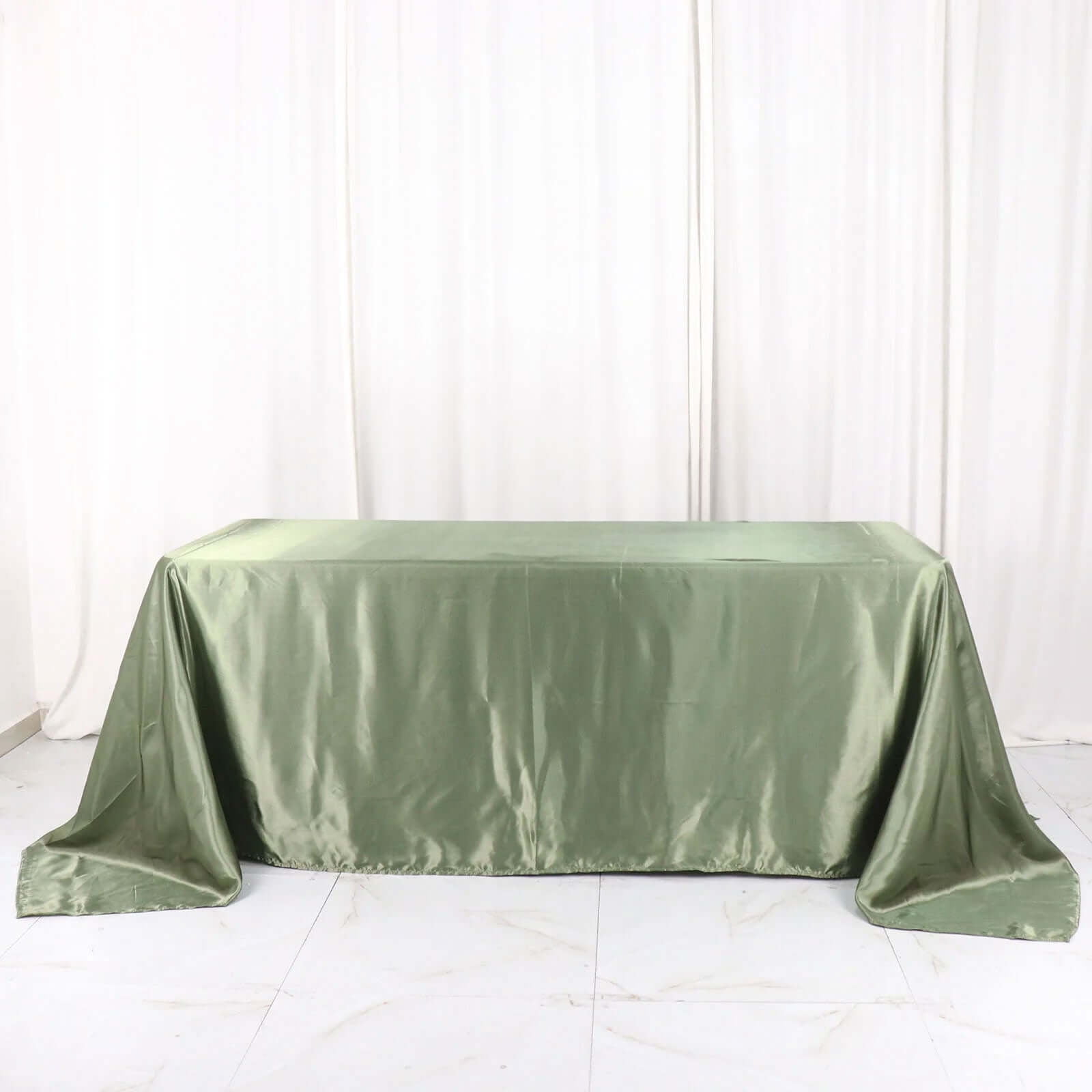 Efavormart Rectangle Satin Tablecloth, 90"x132" Smooth Oblong Washable ...