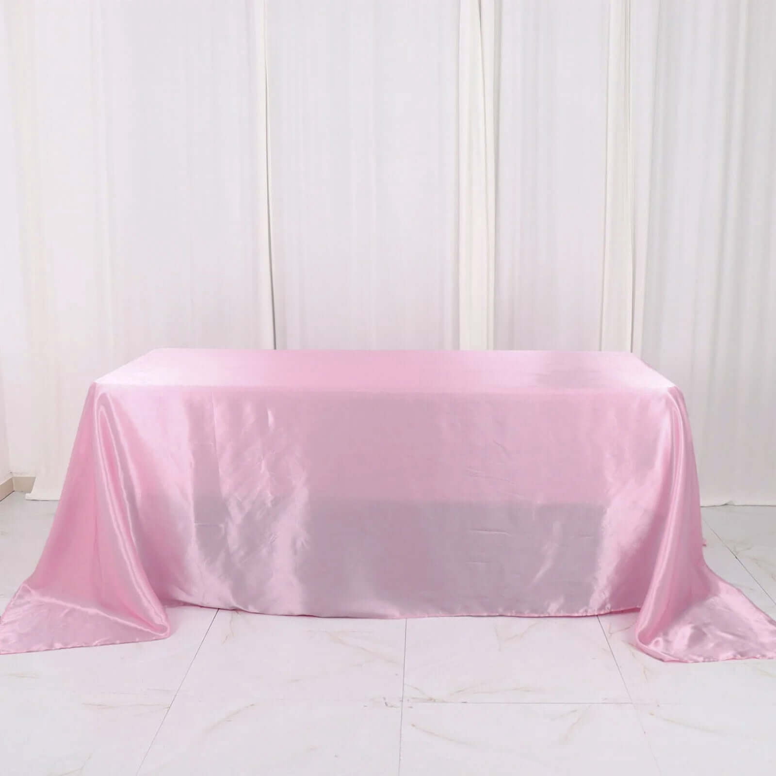 Efavormart Rectangle Satin Tablecloth, 90"x132" Smooth Oblong Washable ...