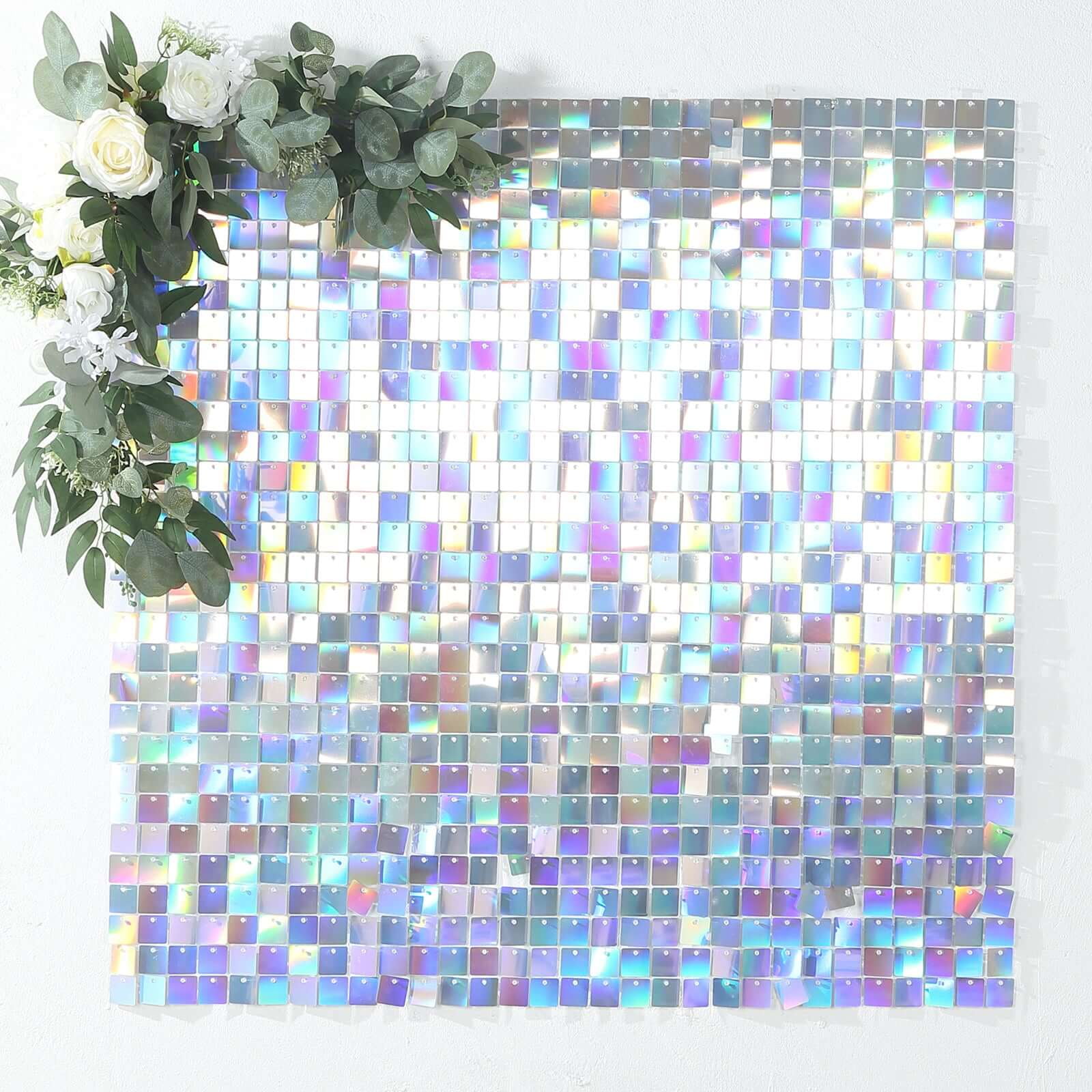 Efavormart Ritzy Iridescent Blue Square Sequin Shimmer Wall Photo ...