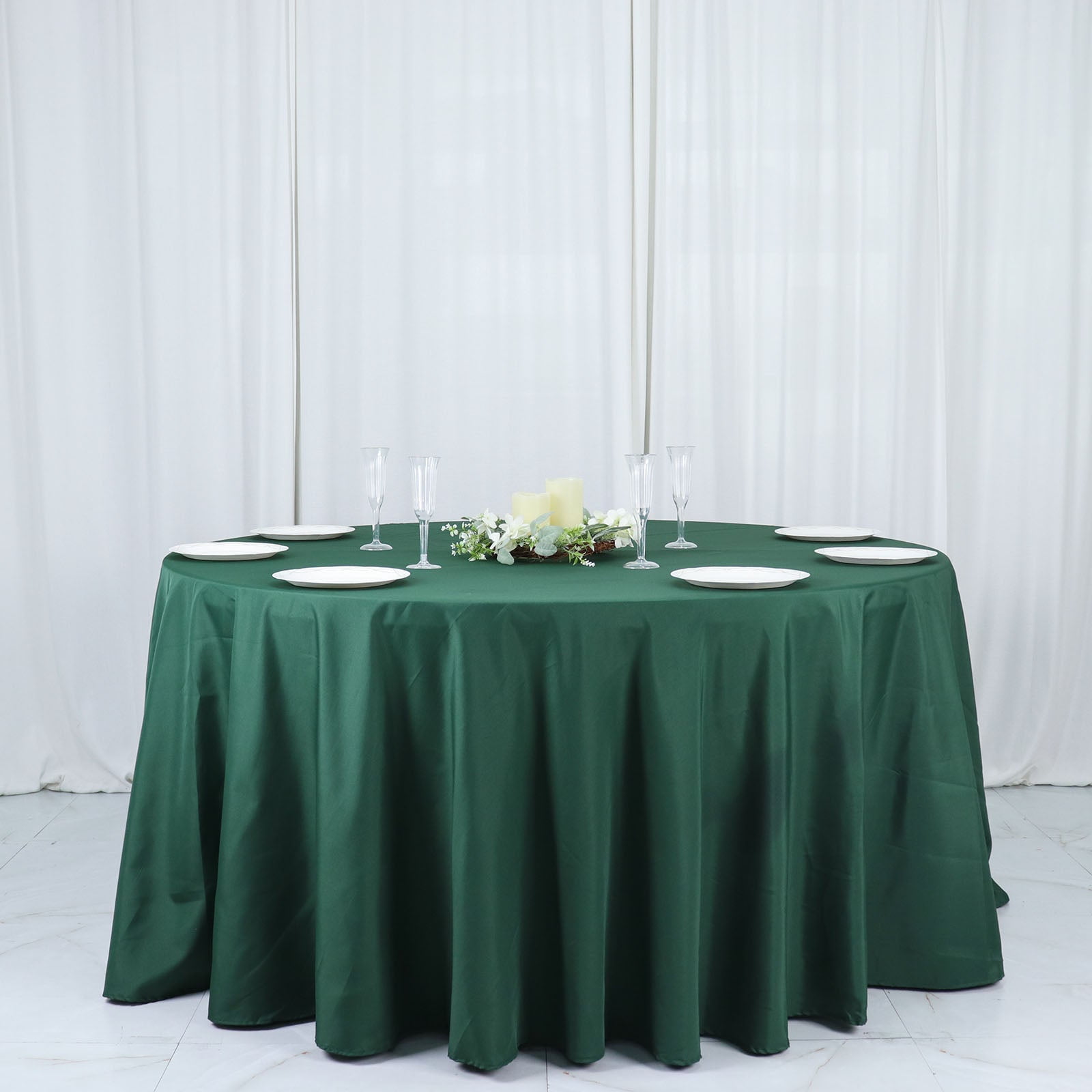 Efavormart Round Tablecloth, 132 Inch Stain & Wrinkle Resistant ...