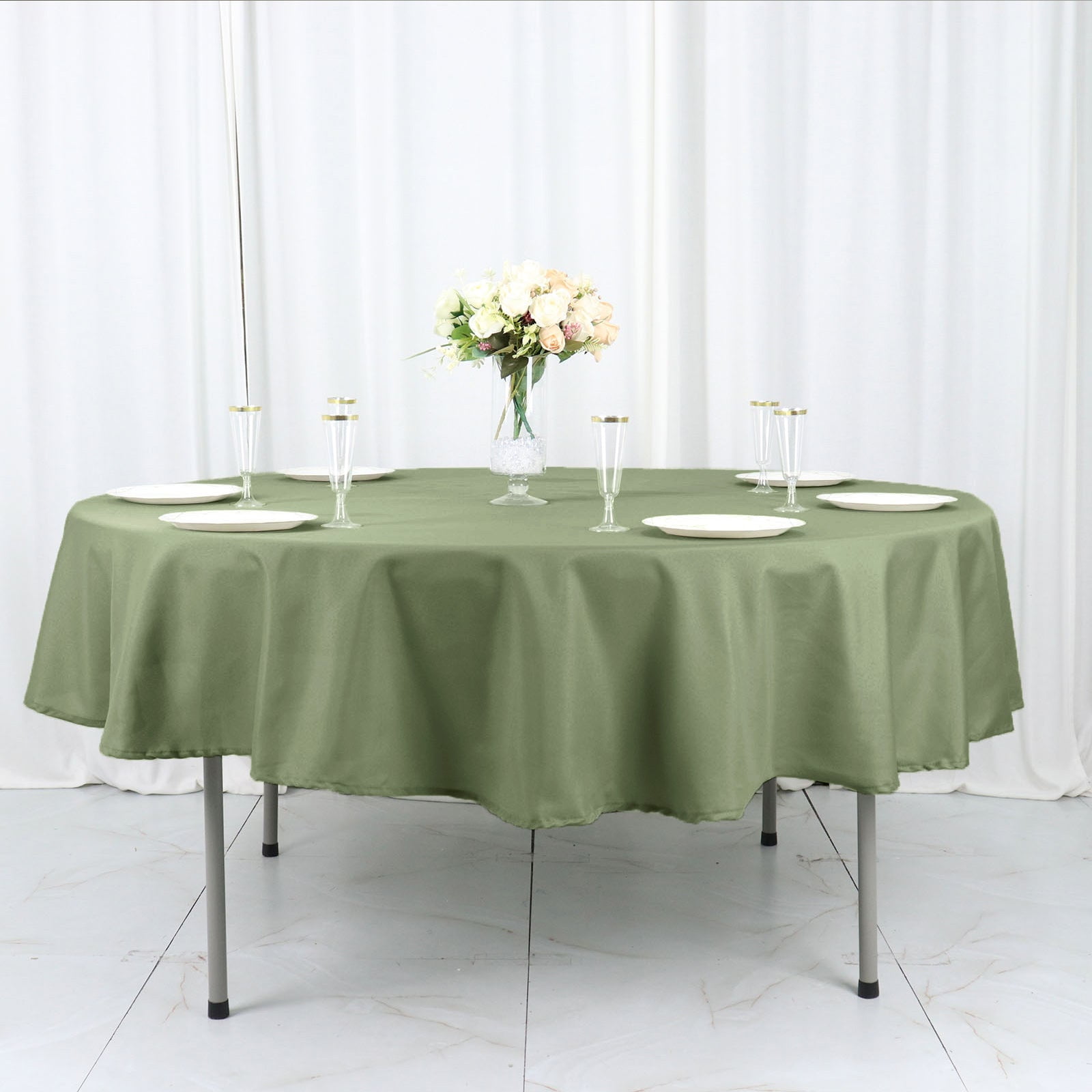 Efavormart Round Tablecloth, 90 Inch Stain & Wrinkle Resistant Washable ...