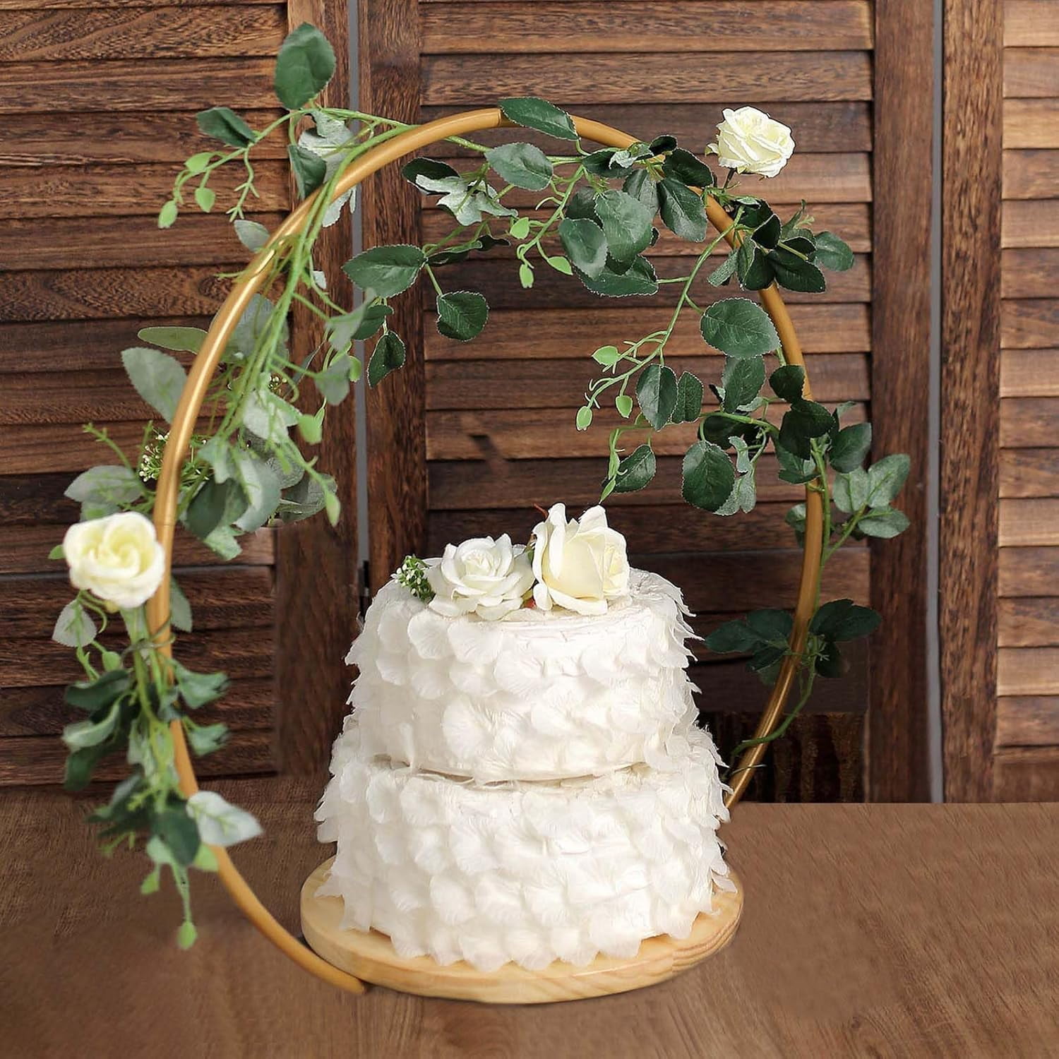 Efavormart Round Wedding Arch Cake Stand, Metal Floral Centerpieces ...