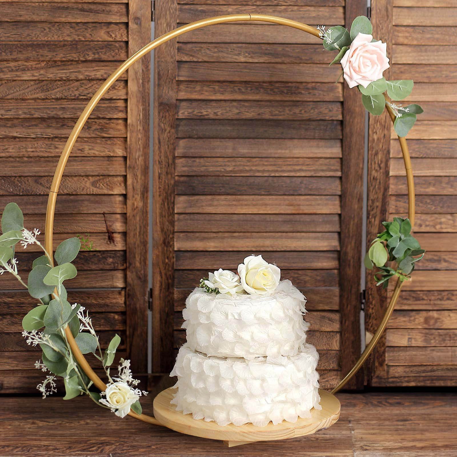 Efavormart Round Wedding Arch Cake Stand, Metal Floral Centerpieces ...