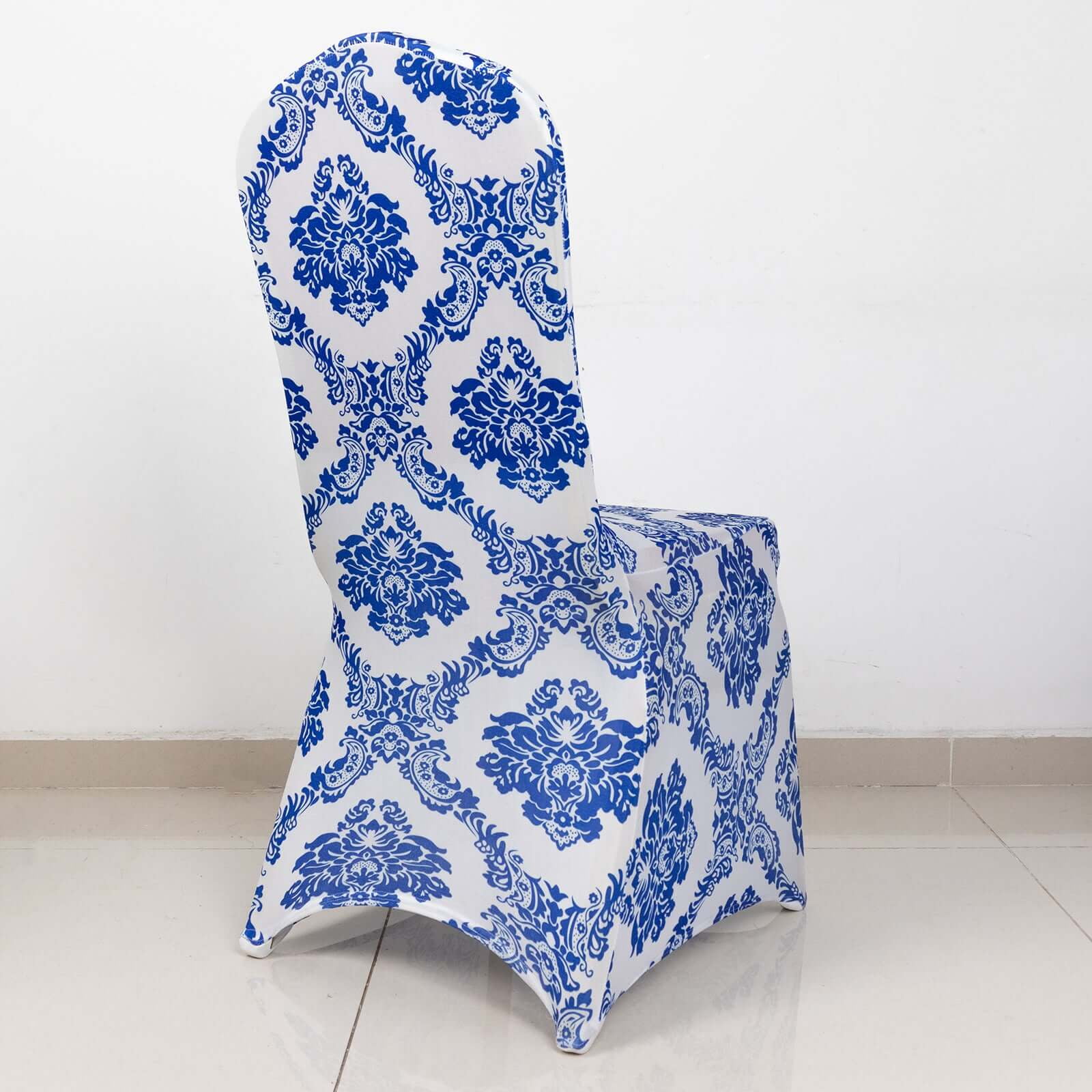Efavormart Stretch Spandex Blue Chair Covers 1 SET Universal Banquet ...