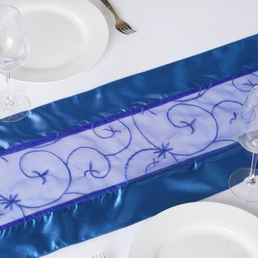 Efavormart Black Damask Flocking Premium Table Top Runner For Weddings ...