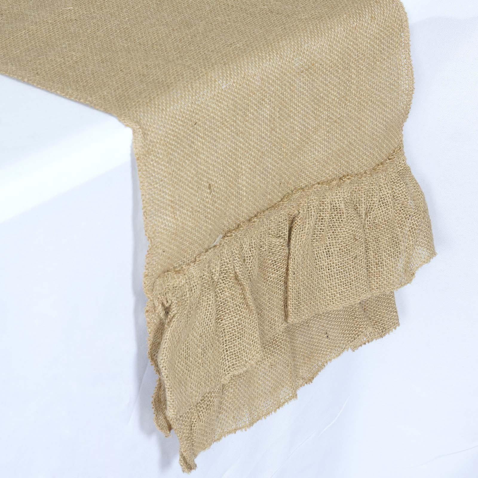 Efavormart Ruffled Rustic Burlap Table Runner Natural Burlap Runner ...