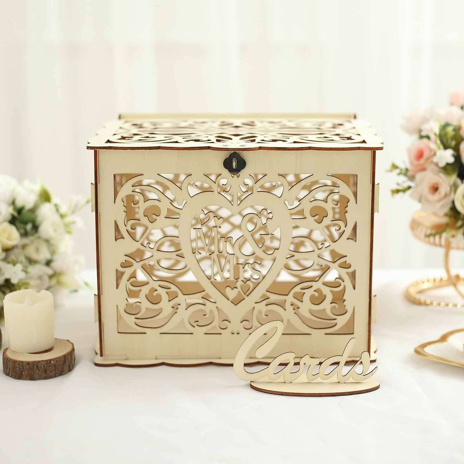 Efavormart Rustic Natural DIY "Mr. & Mrs." Wedding Card Box With Label ...