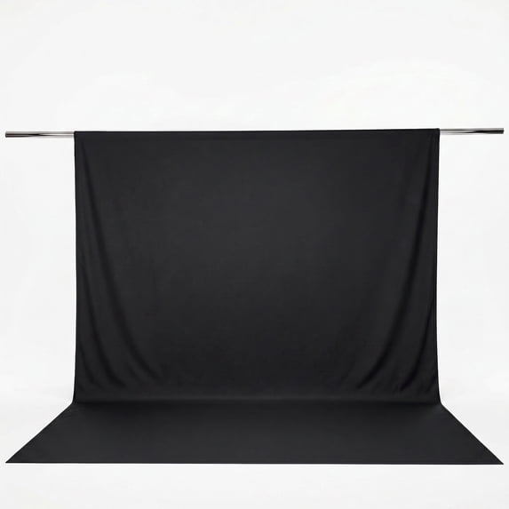Efavormart Scuba Polyester Backdrop Curtain Black 10ftx12ft Durable ...