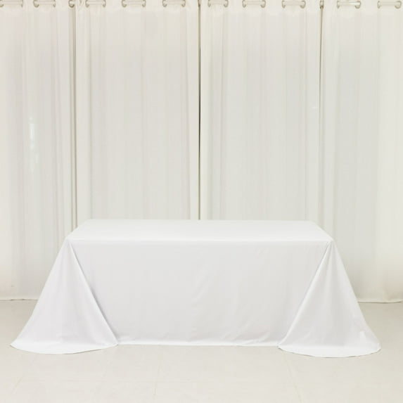 Efavormart Scuba Rectangular Tablecloth 90"x132" White with Rounded ...