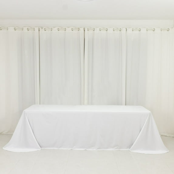 Efavormart Scuba Rectangular Tablecloth 90"x156" White with Rounded ...