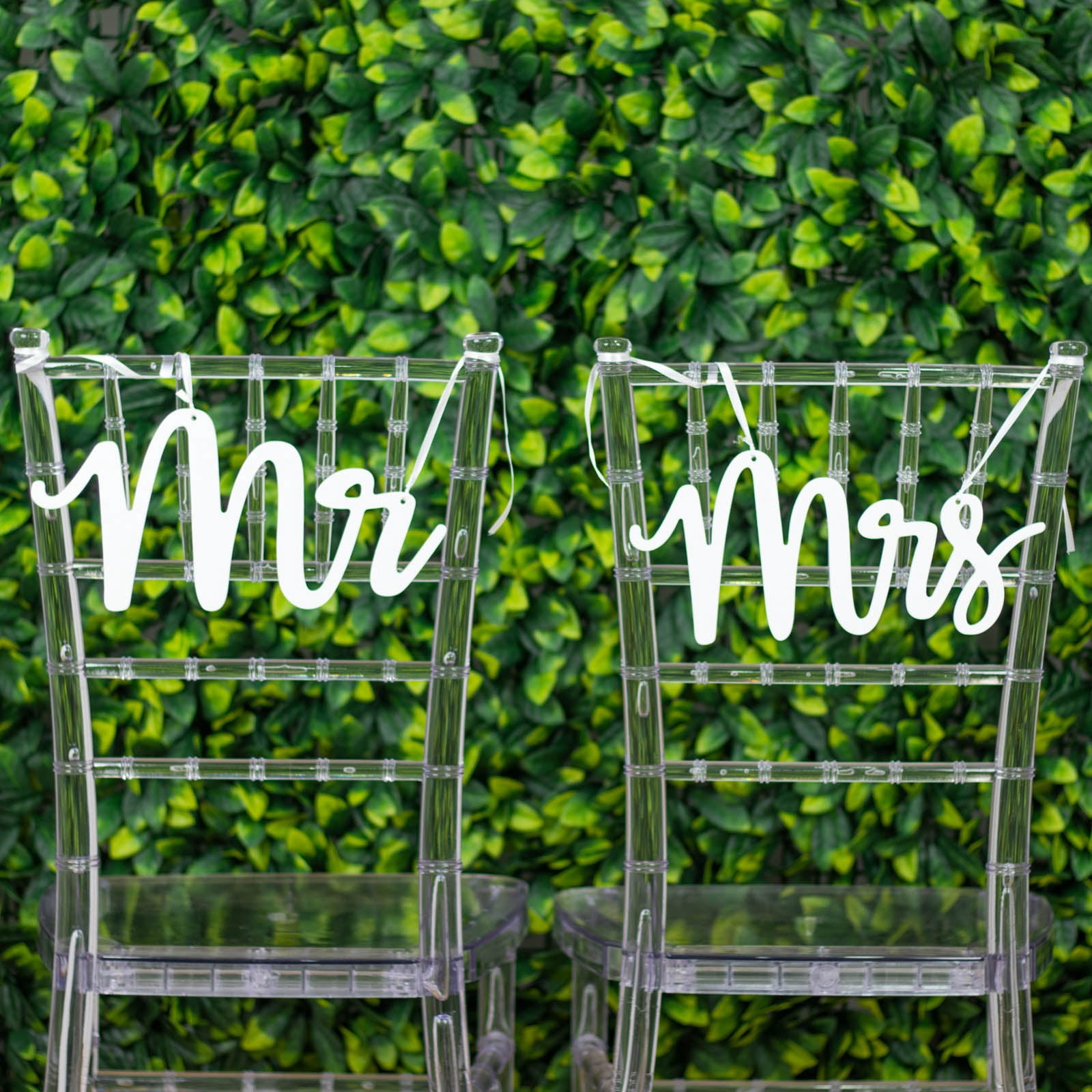 Efavormart Set Of 2 | White Wood Mr And Mrs Chair Signs, Wedding Photo ...