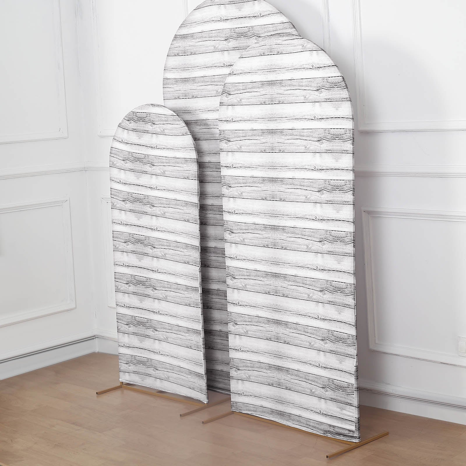 Efavormart Set Of 3 | White Rustic Wood Plank Pattern Spandex Fitted ...